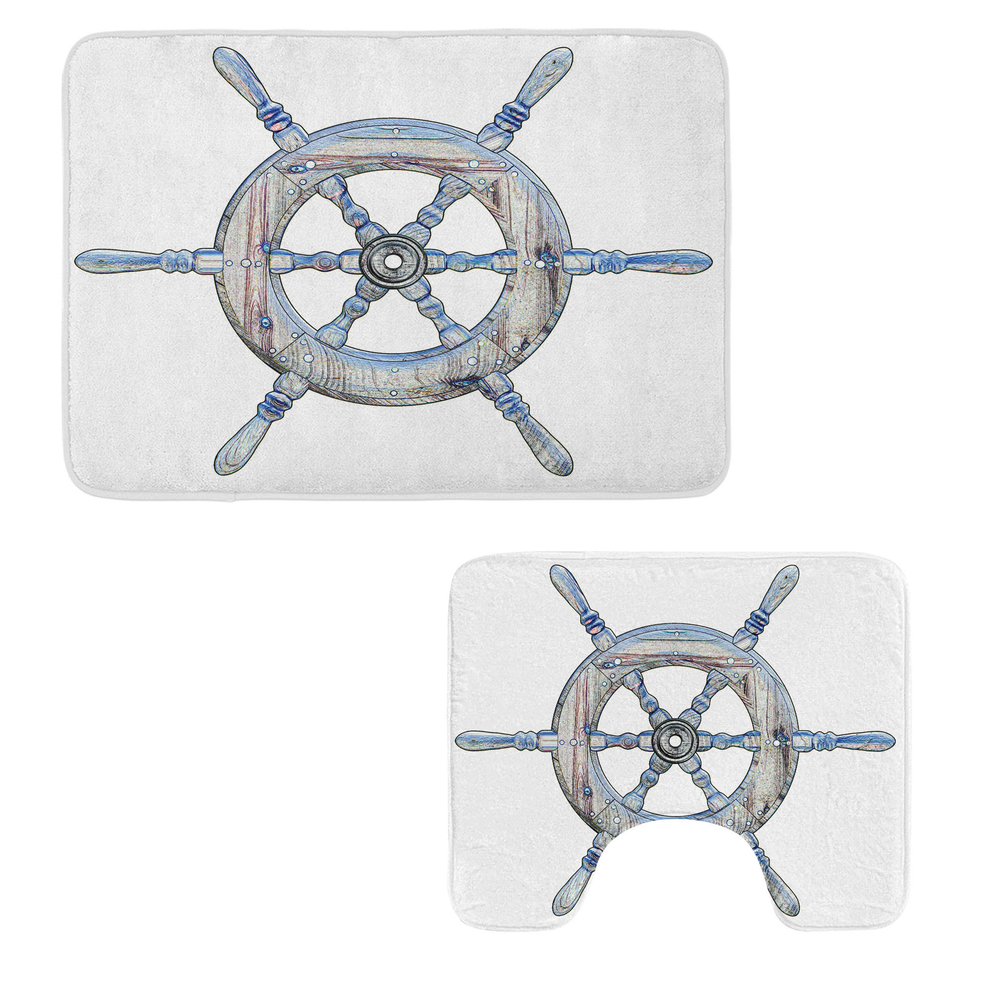 Breakwater Bay Nautical Bathroom Rug Set 2 Pieces Rectangle & Contour ...