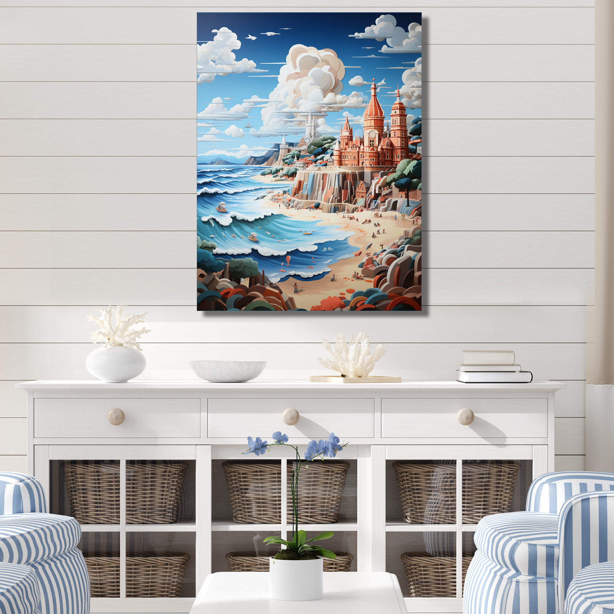 Highland Dunes Coastal Seaside Adventure Papercut II - Nautical & Beach ...