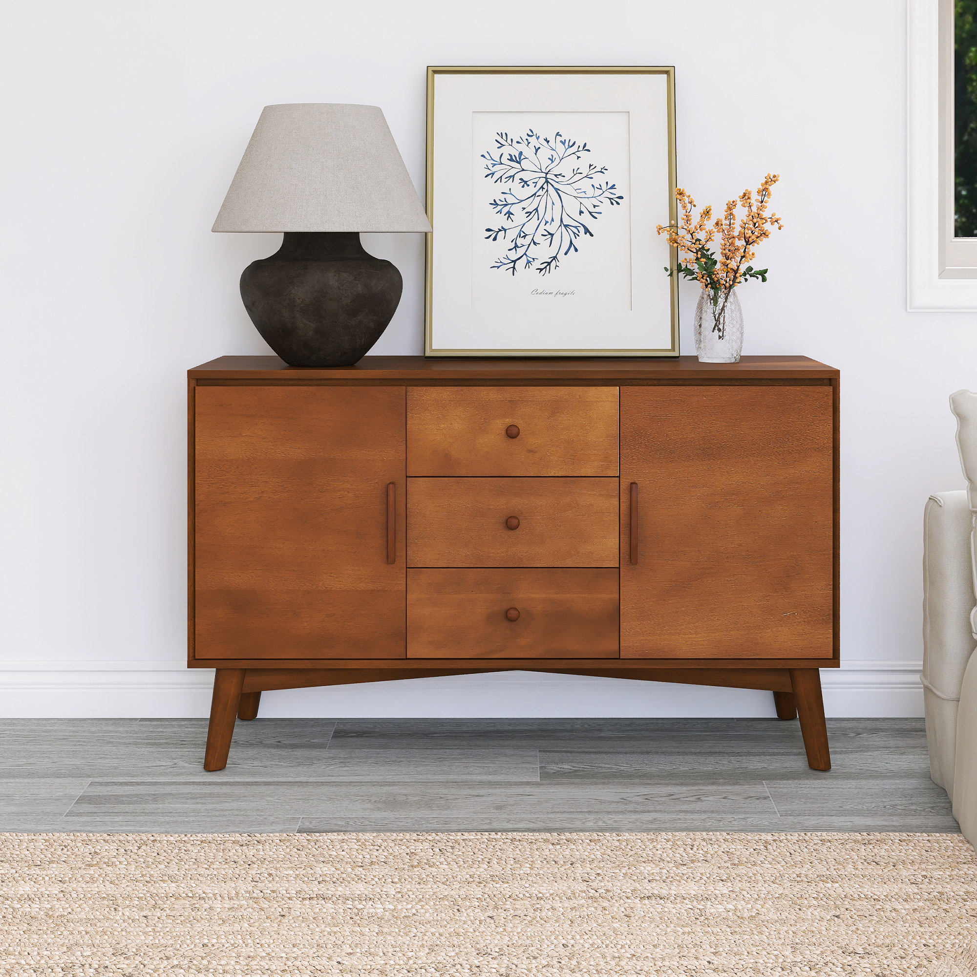 Millwood Pines 47.3" Mid Century Modern Sideboard Buffet With Storage ...