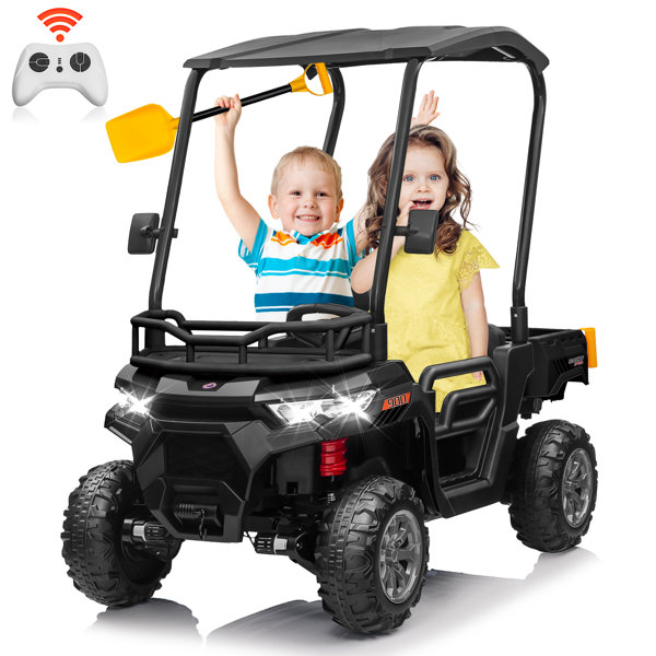 Anrli 24V Powered Ride on UTV with Remote Control, 4x200W Dump Turck w ...