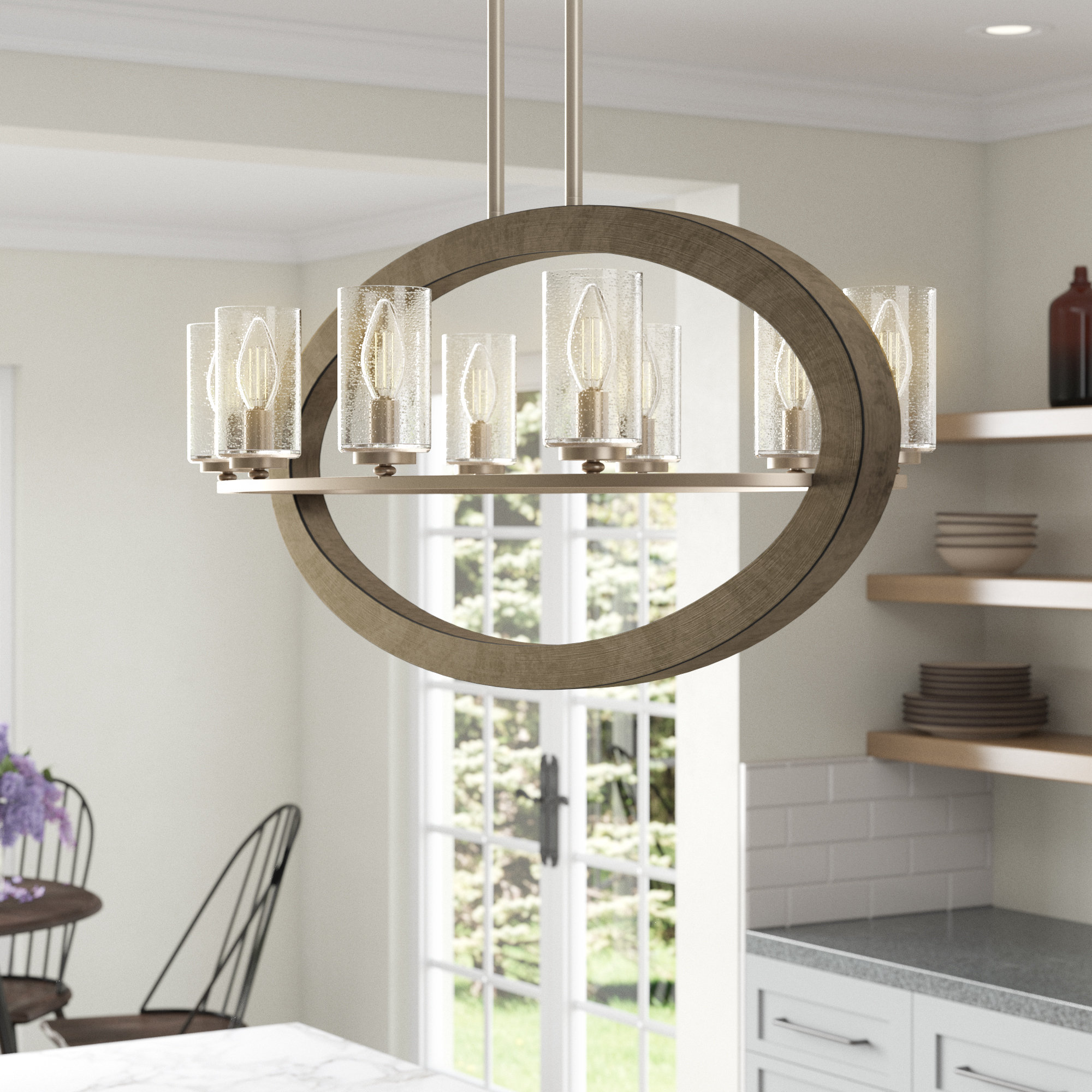 Laurel Foundry Modern Farmhouse® Darley 8-Light Kitchen Island Linear Pendant | Wayfair