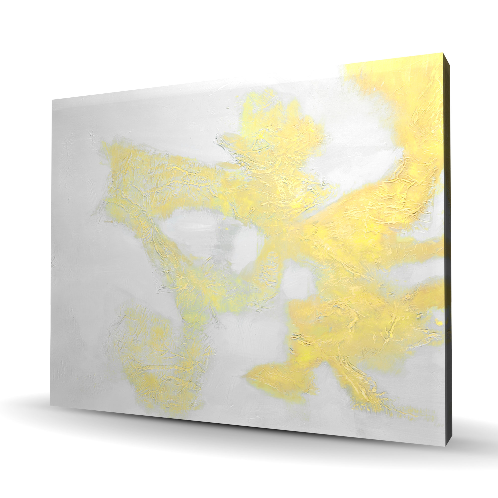 Lark Manor™ Gold Stains - Gold Abstract Canvas for Elegant Home Decor ...