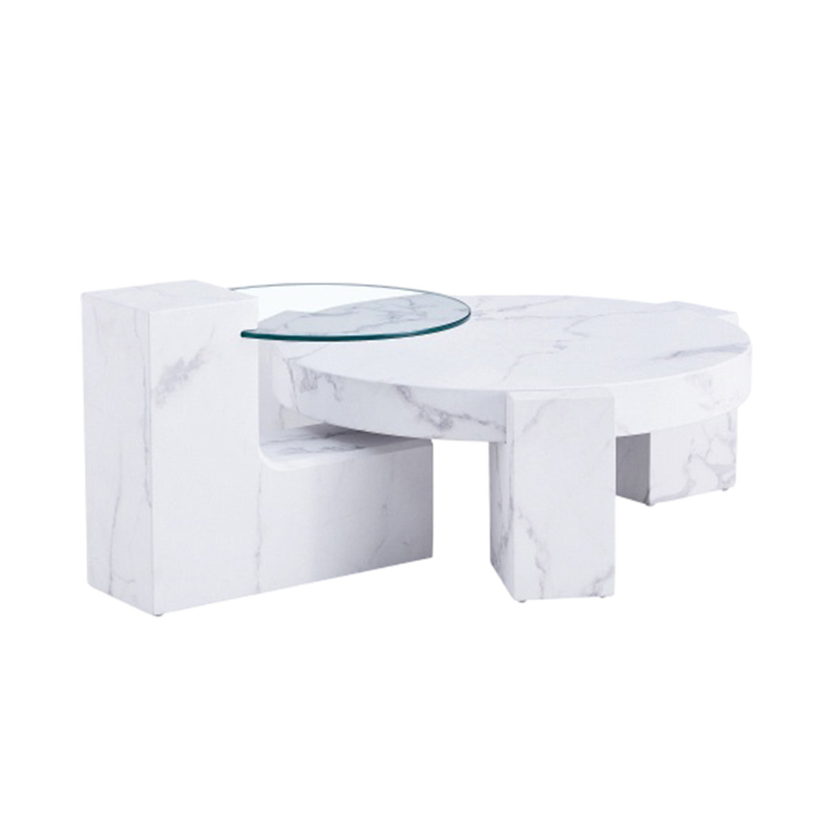 Brayden Studio® Detachable Tempered Glass Double-decker White Coffee ...
