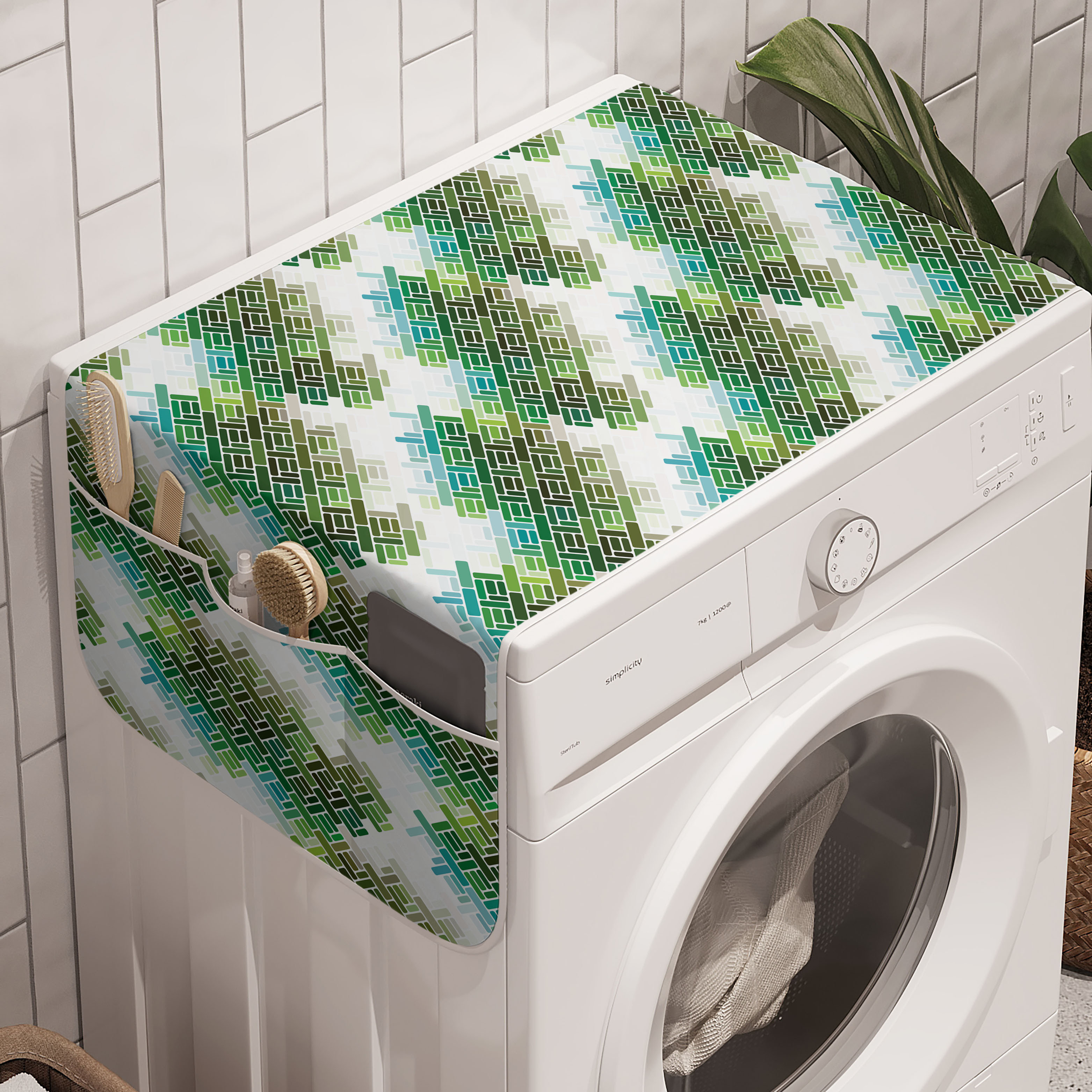 East Urban Home Geometric Washing Machine Organizer Pack of 2 47" x 18. ...