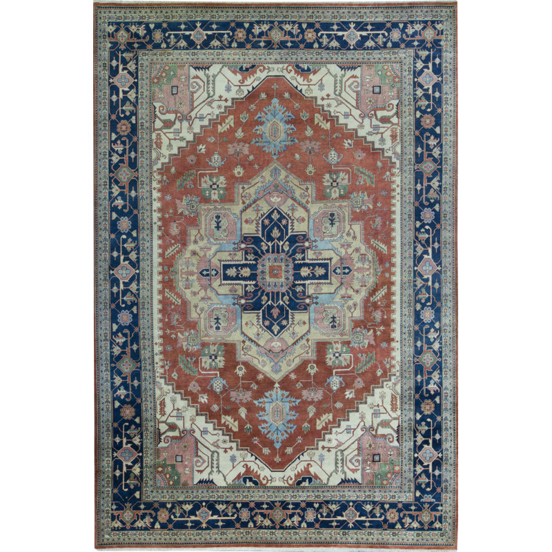Bokara Rug Co., Inc. Hand-Knotted High-Quality Rust and Blue Area Rug ...