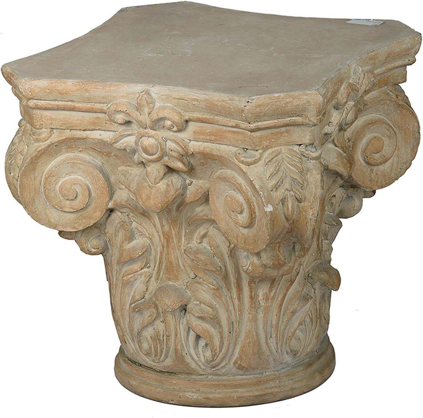Co-t Home Roman Column Pedestal Plant Stand - 18X18x18.5 Inch Beige ...