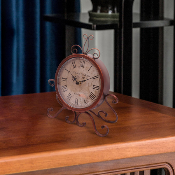 JOYDING Vintage Desk Clock Silent Retro Quartz Clock Portable Home ...