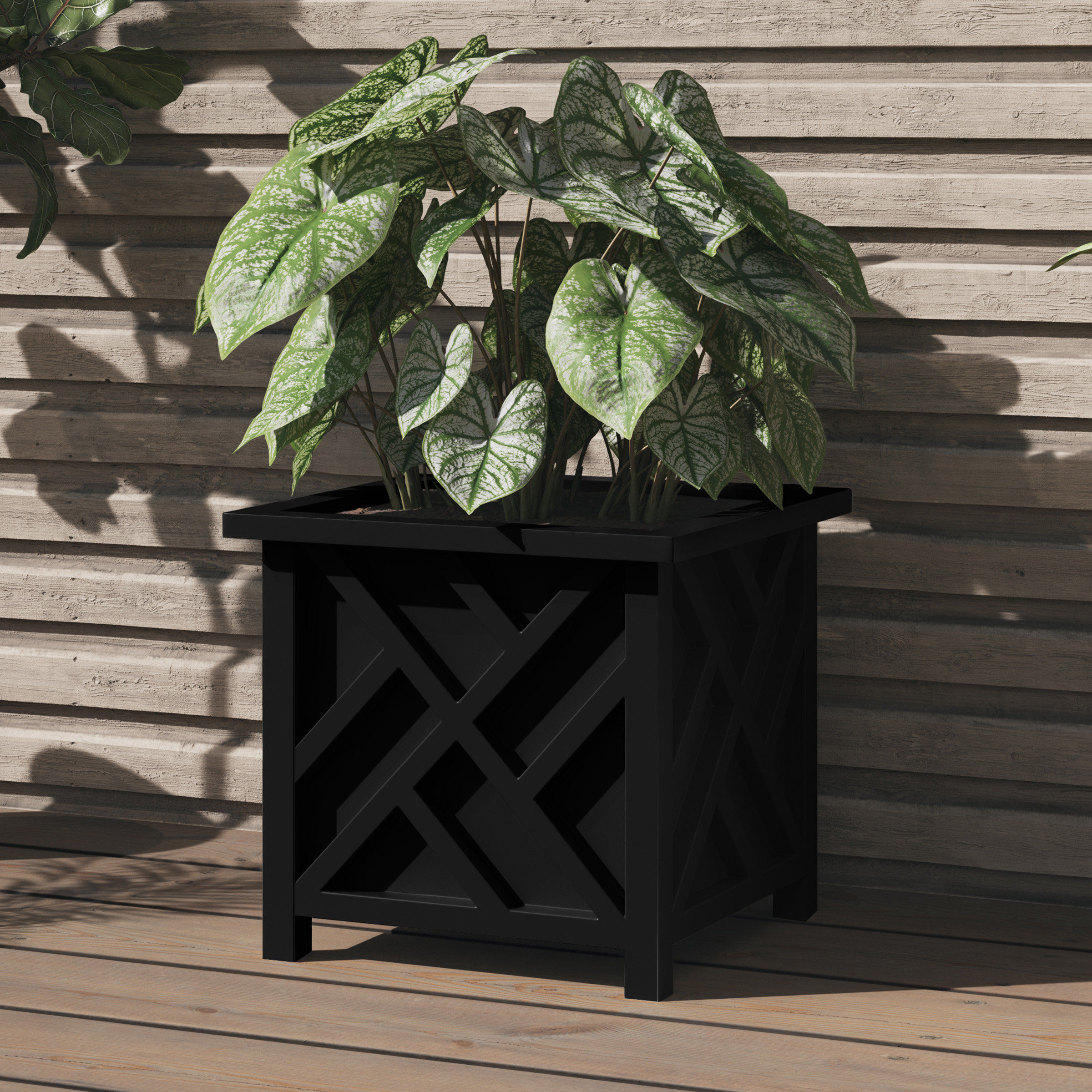 Lark Manor™ Anfried Lattice Design Planter Box - 15.5-Inch-Square ...