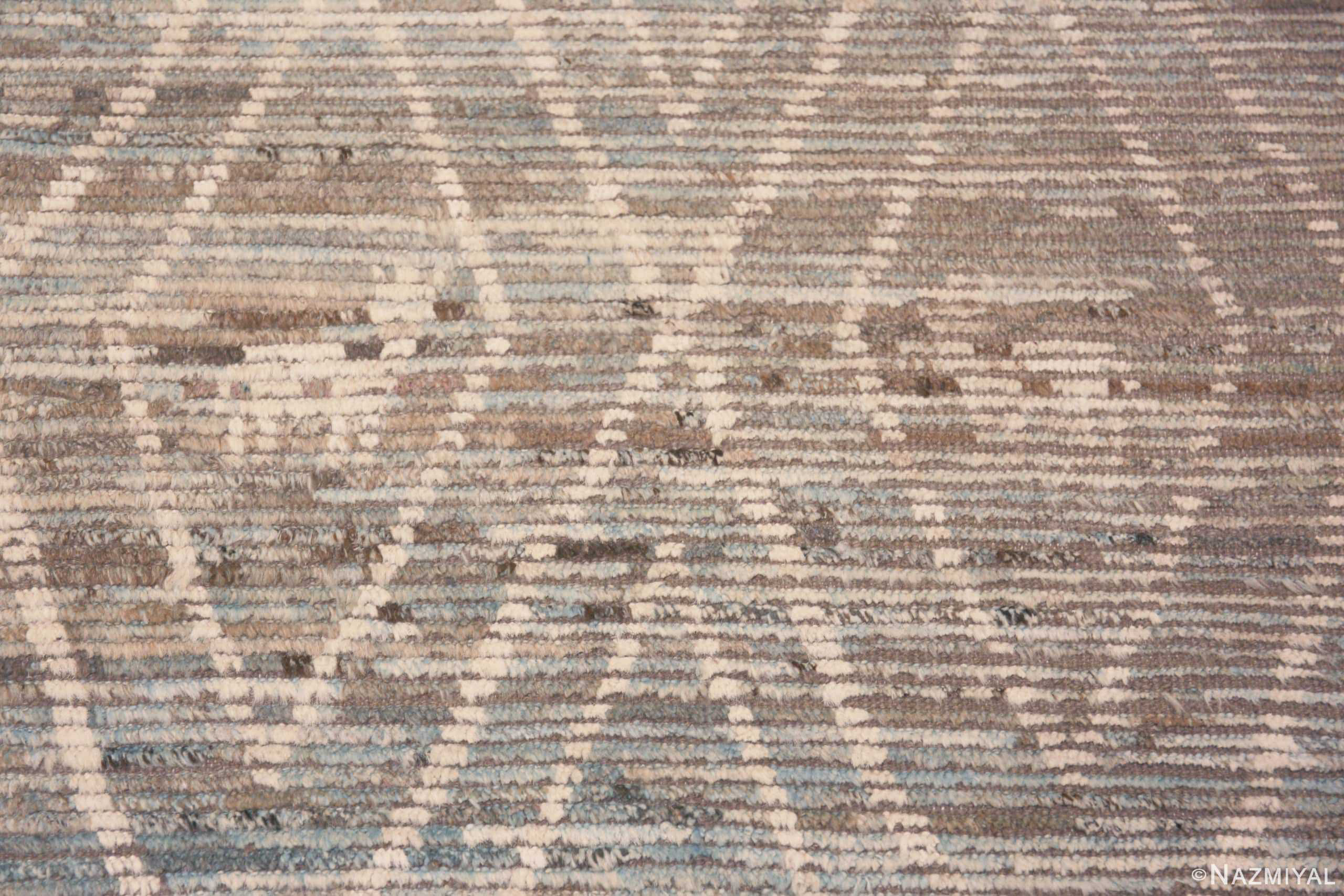 Nazmiyal Collection One-of-a-Kind Gray/Ivory/Blue Neutral Tribal ...