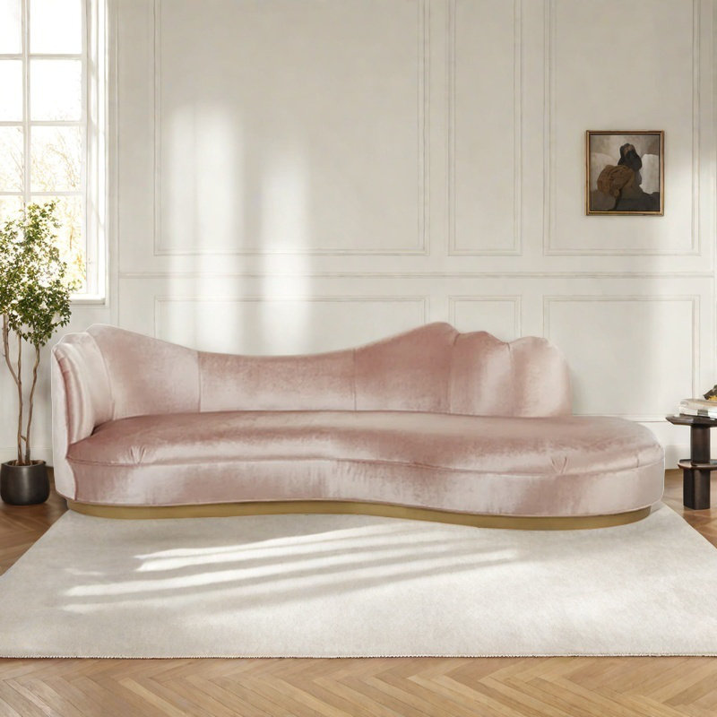 Axis Living Pink Curved Shaped Sofa | Wayfair
