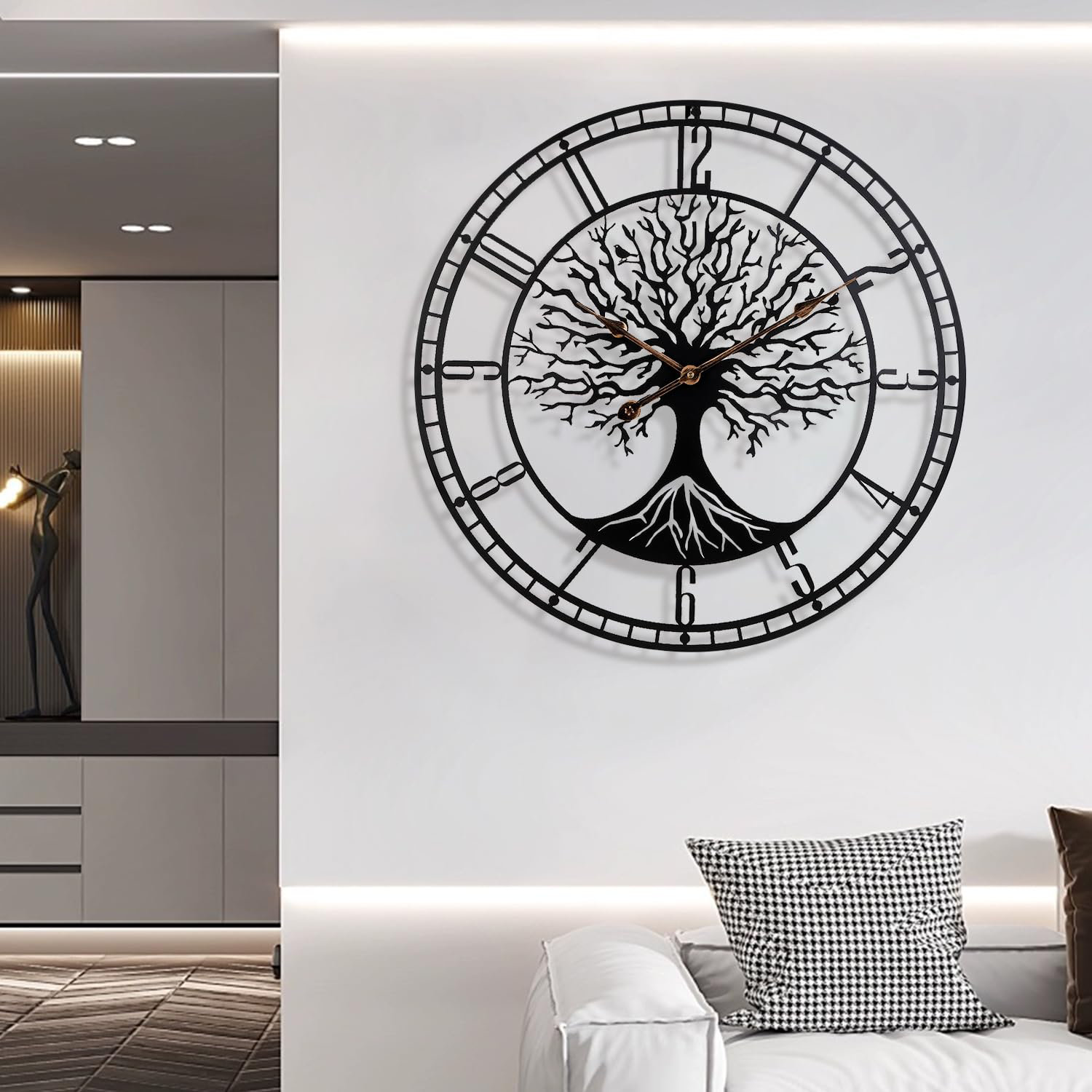 Lark Manor™ Tree Of Life Wall Clock,Metal Family Tree Oversized Wall ...