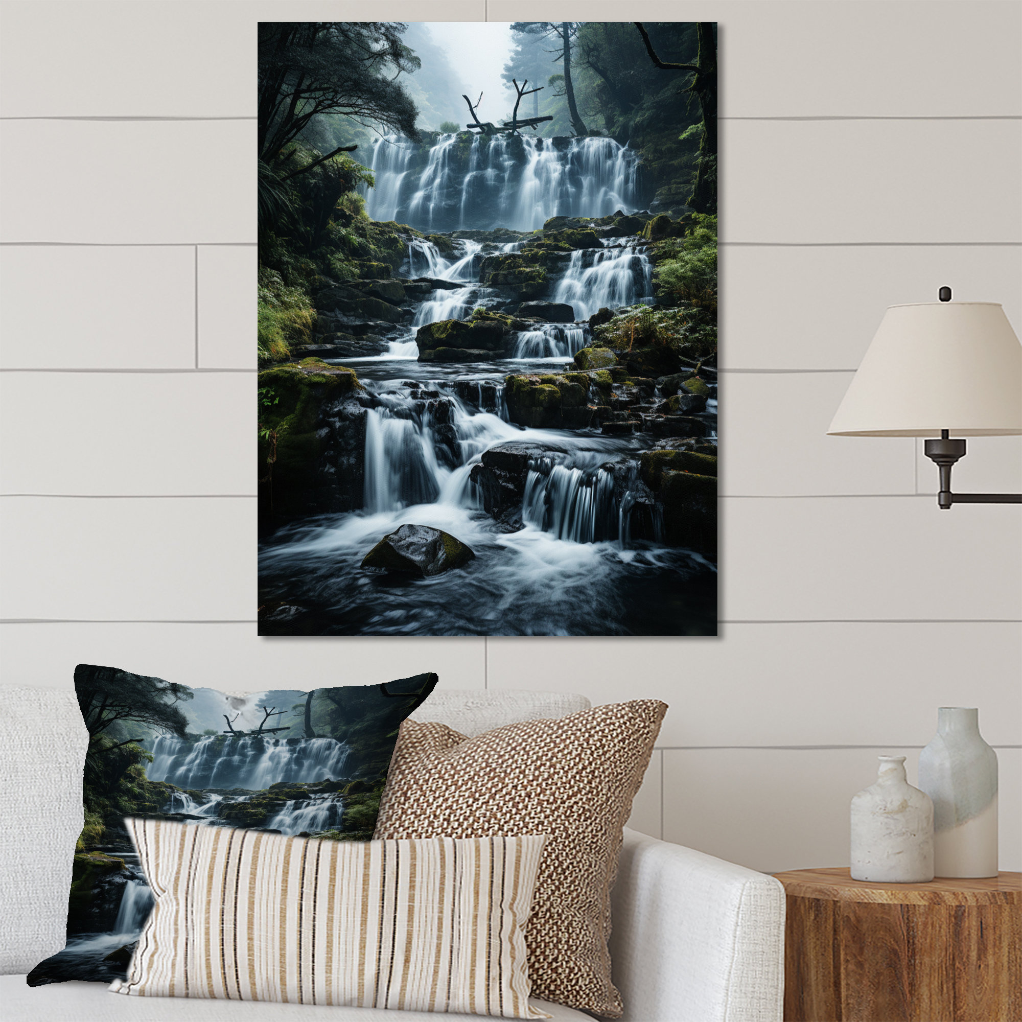 Millwood Pines Waterfall Whispering Veil I - Landscapes Metal Wall ...