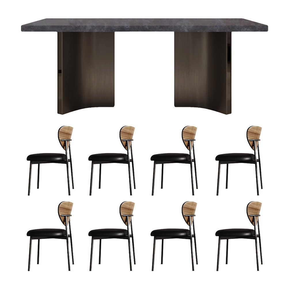 Greyleigh Rock Plate Dining Table And Chairs Rectangular Dining Set ...