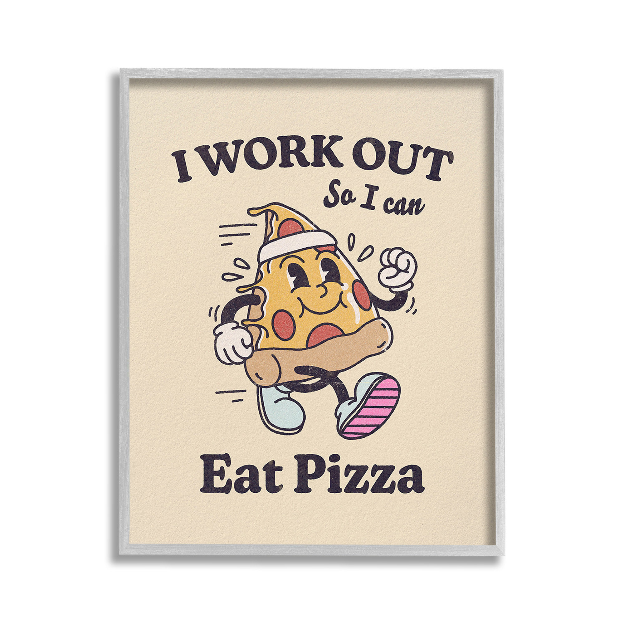 Stupell Industries Work Out To Eat Pizza Giclee Art by Victoria Barnes ...