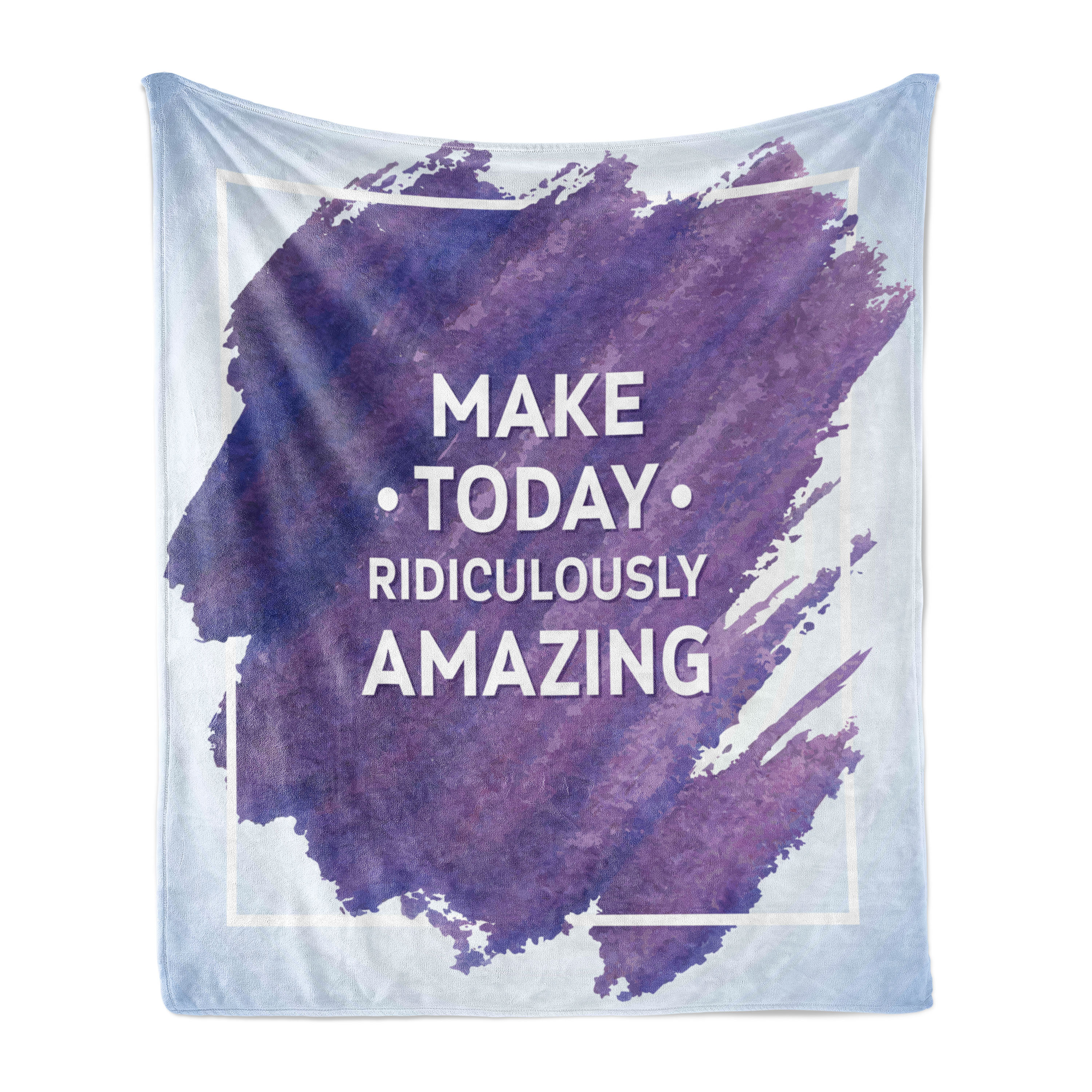Ambesonne Saying Fleece Throw Blanket Make Today Text Pale Blue White ...