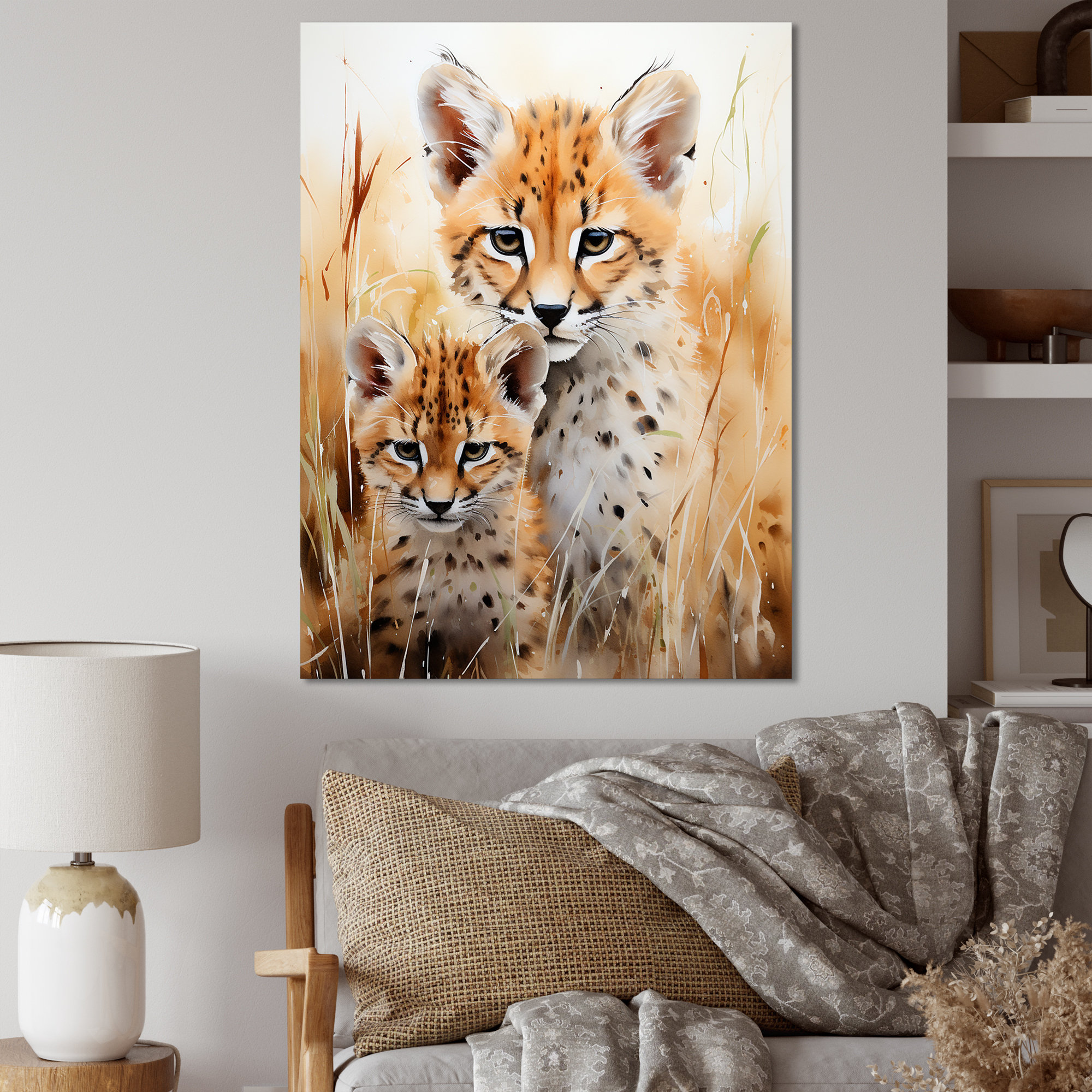 Winston Porter Portrait de prairie tranquille de guépard - Art mural animal léopard / guépard ...