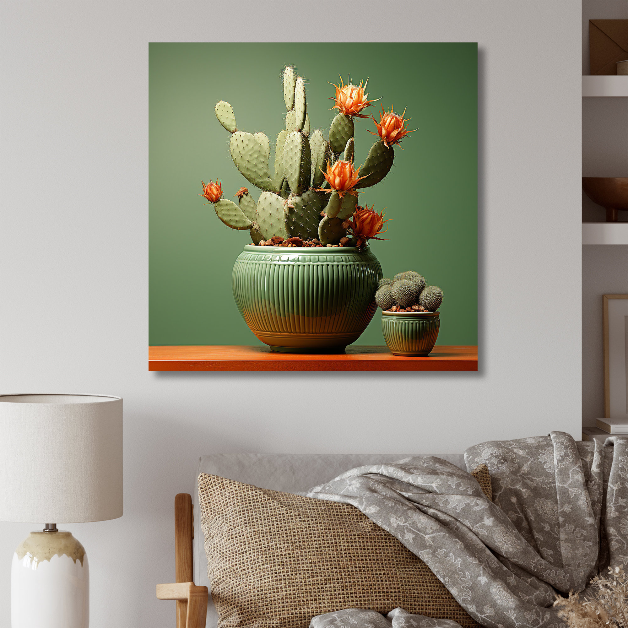 Design Art Cactus Jade Juxtaposition - Cactus Wall Art Prints - Wayfair ...