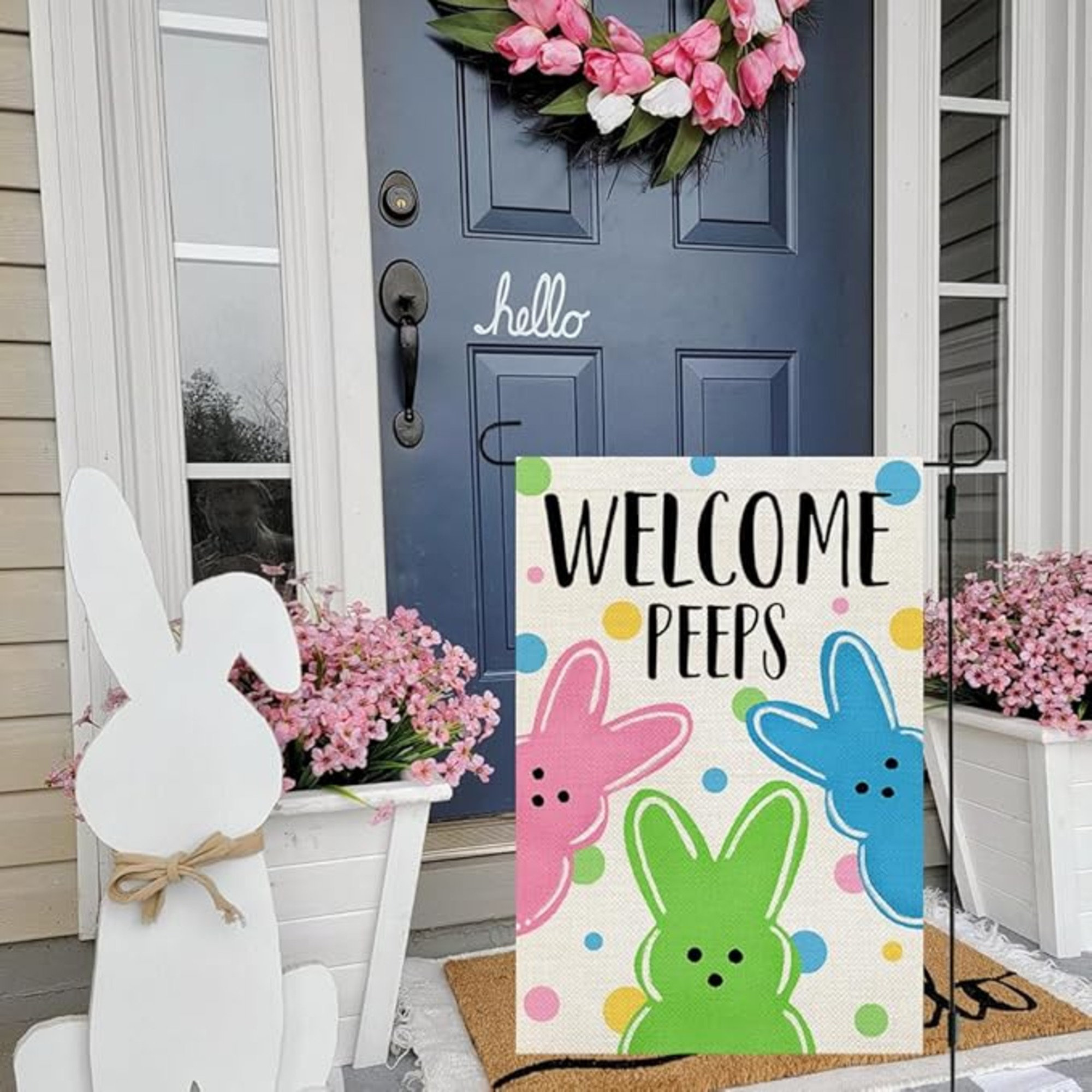The Holiday Aisle® Easter Welcome Peeps Garden Flag 12x18 Inch Double ...