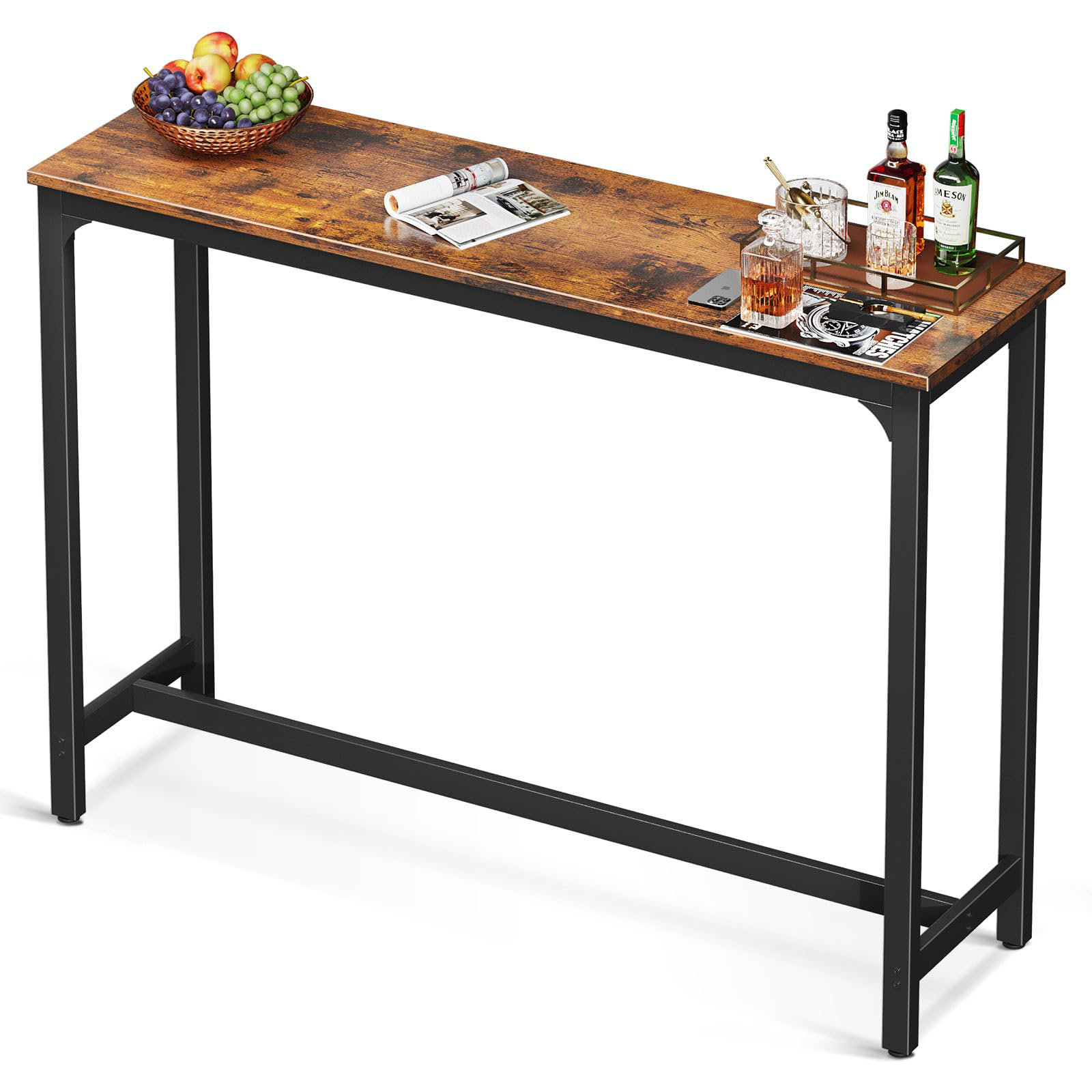 Mercer41 55 Inch Bar Table, Bar Height Pub Table, Counter Height Bar ...