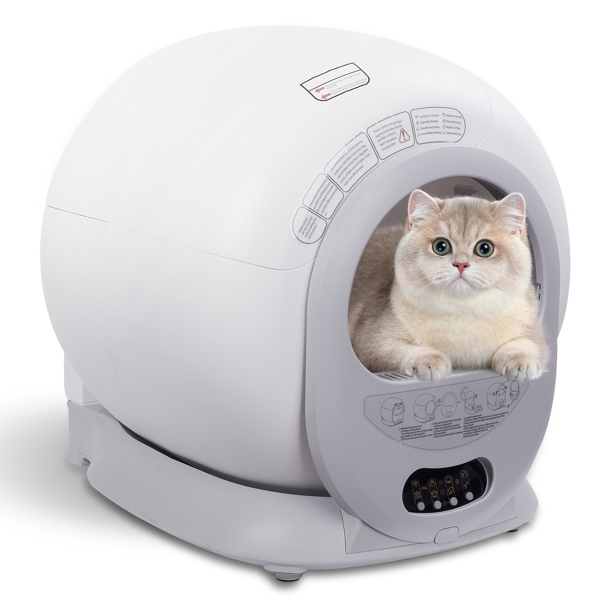Tucker Murphy Pet™ Automatic cat litter box,self-cleaning,65L,APP ...