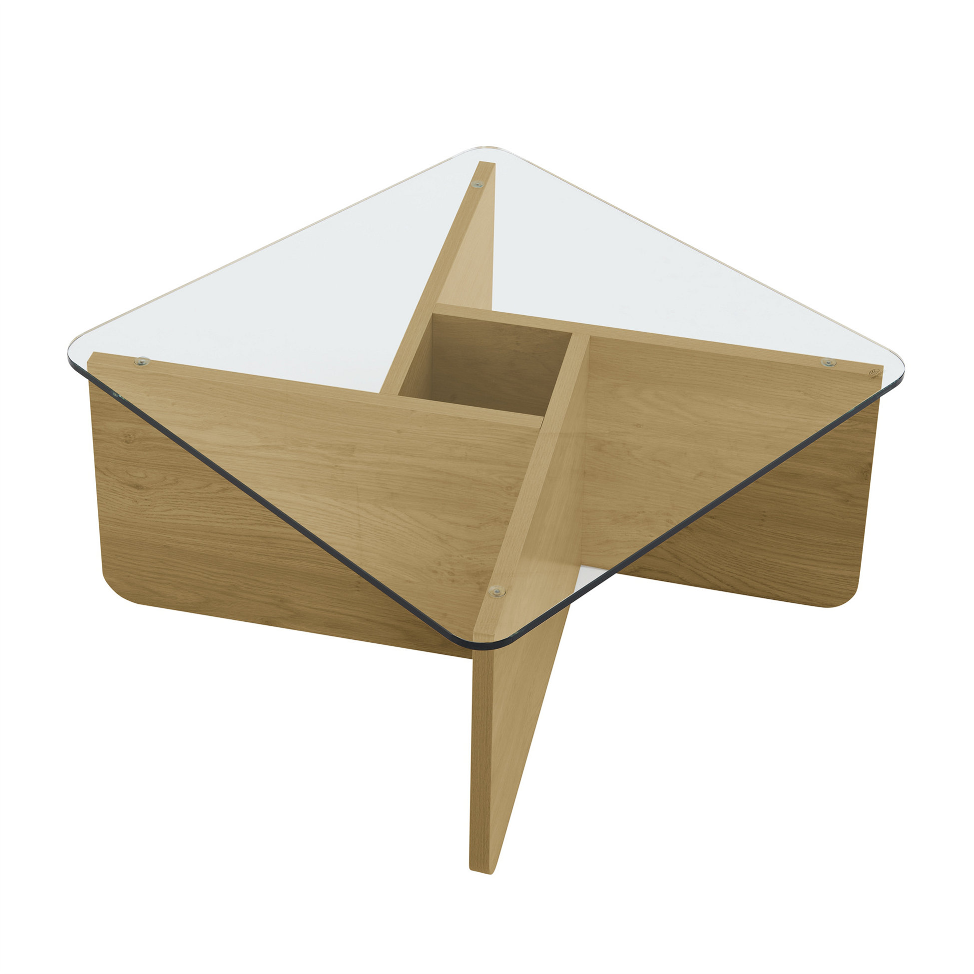 Ebern Designs 31.5 Inch Glass Coffee Table, Mid-Century Modern Square ...