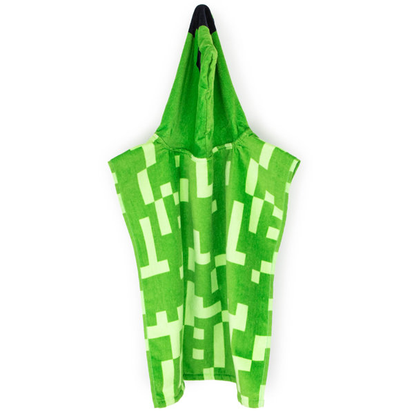Microsoft Minecraft 'Creeper' Hooded Poncho Standard 100% Cotton ...