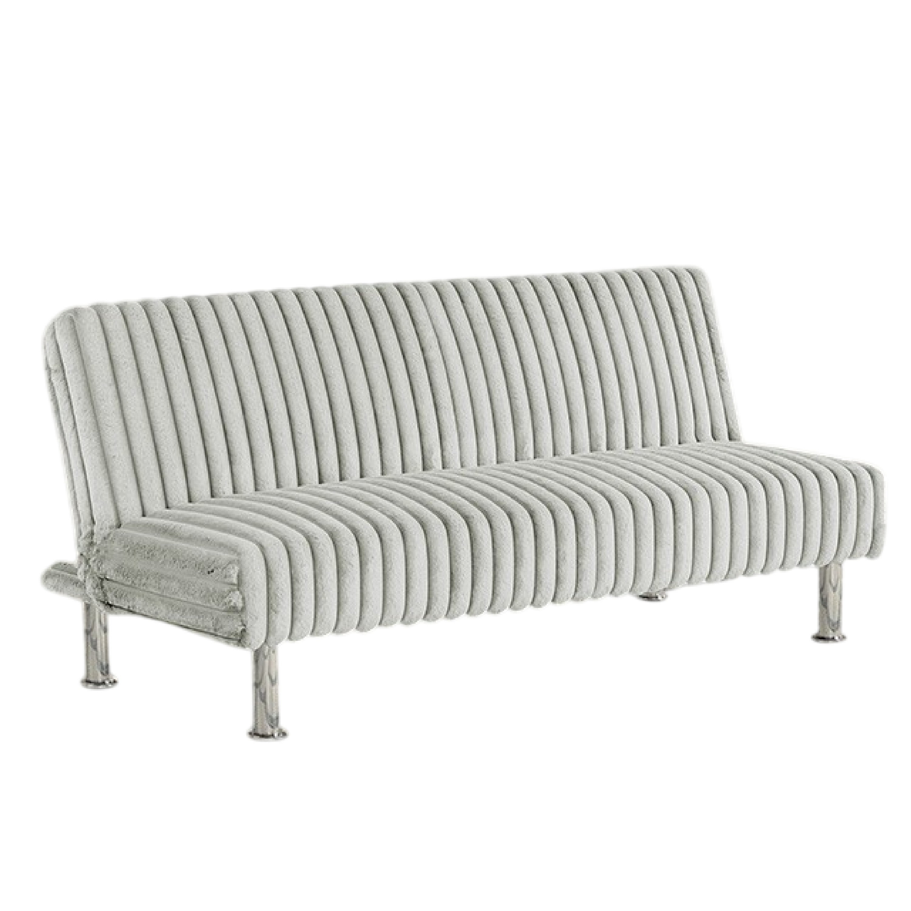 Benjara Hini Fold Out Futon Sofa Bed, Modern Chrome Metal Legs | Wayfair