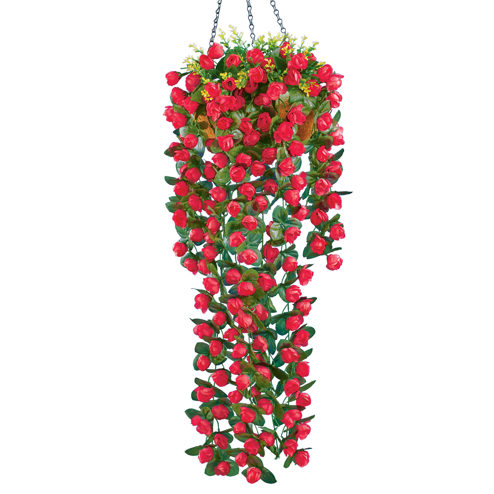 Dakota Fields Vibrant Artificial Rosebud Hanging Bush - Set of 2 | Wayfair