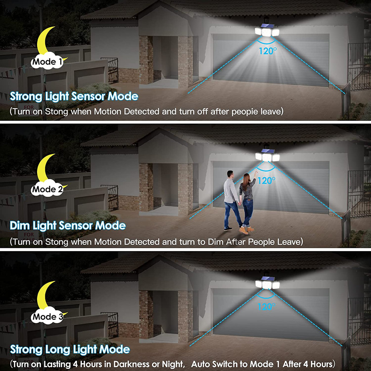 YI LIGHTING LED 1-Piece Solar Outdoor Lights with Remote Control Motion ...