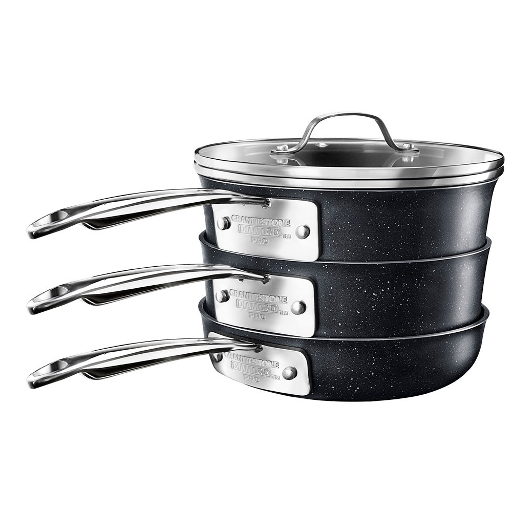 Granitestone Stackmaster Stackable Space Saving 10 Piece Aluminum Non ...