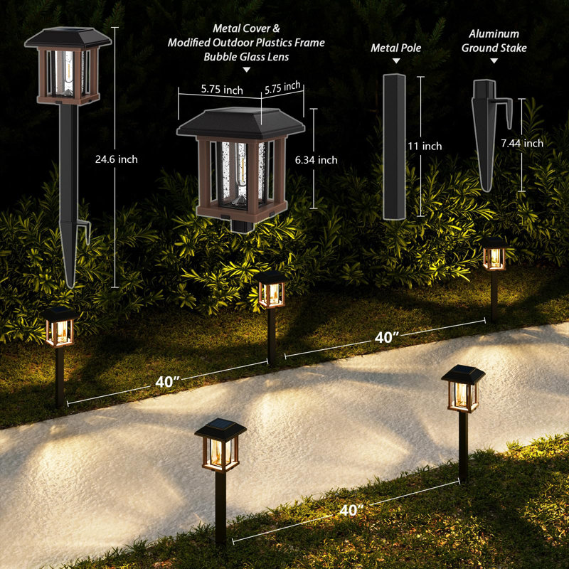 Wendes Kem Matte Black Solar Powered Pathway Light Kit | Wayfair