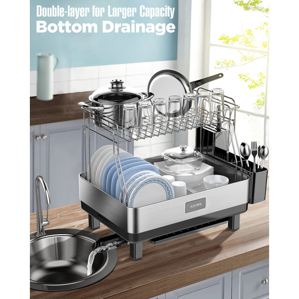 rayintelligent Stainless Steel 2 Tier Dish Rack & Reviews | Wayfair