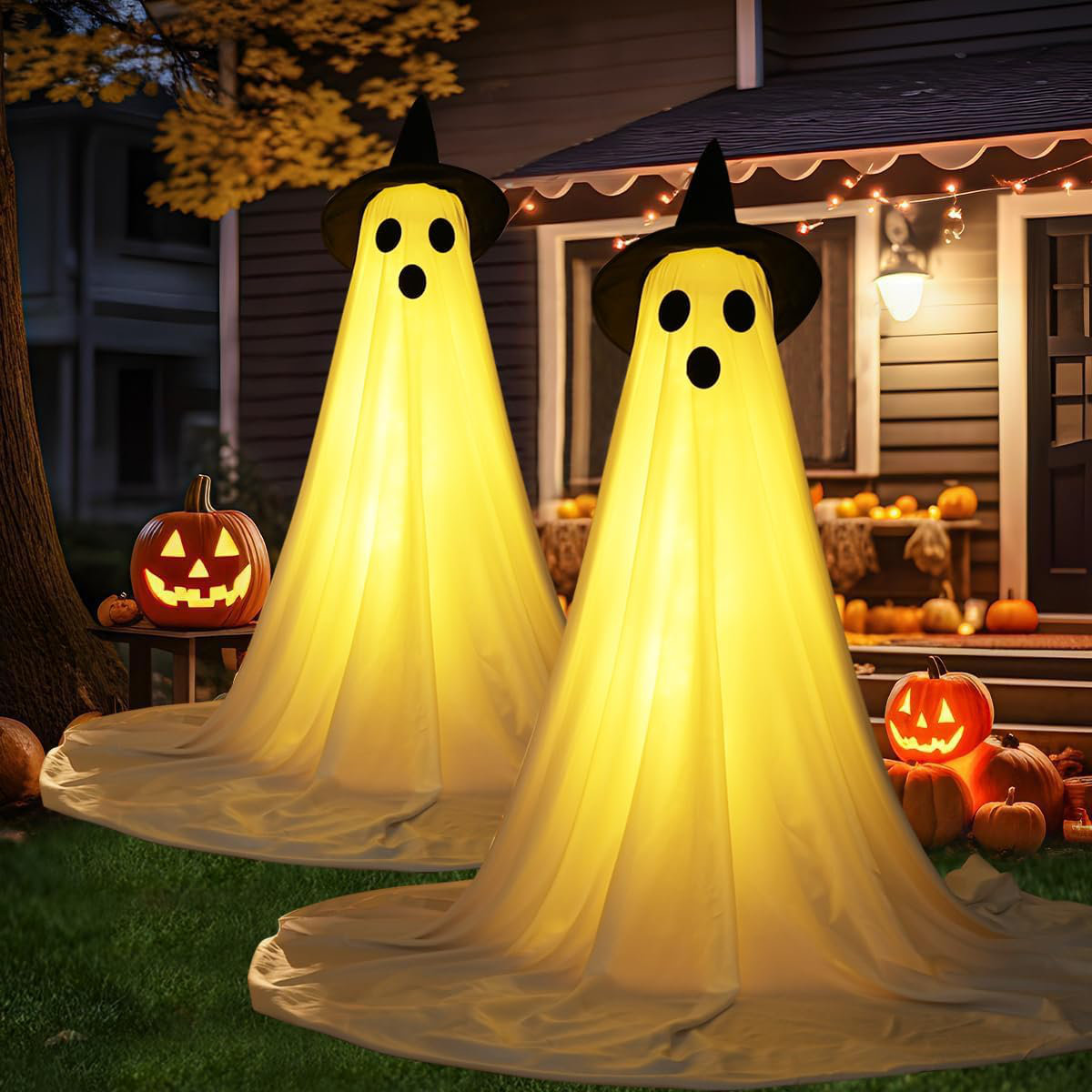 The Holiday Aisle® 2Packs Halloween Decorations Outdoor, Spooky Ghost ...
