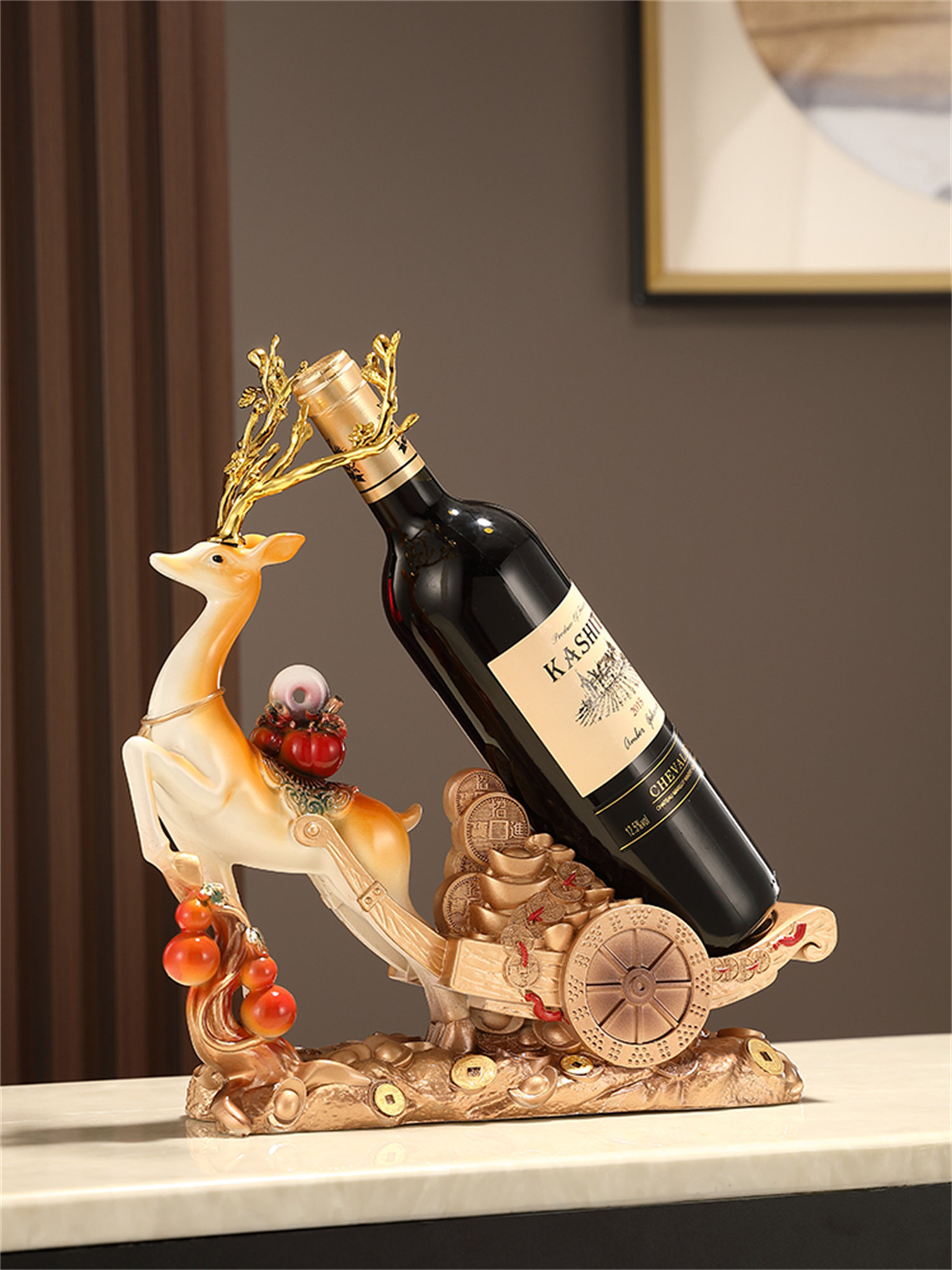 Millwood Pines Prosperity Deer Wine Rack Ornament - Wayfair Canada