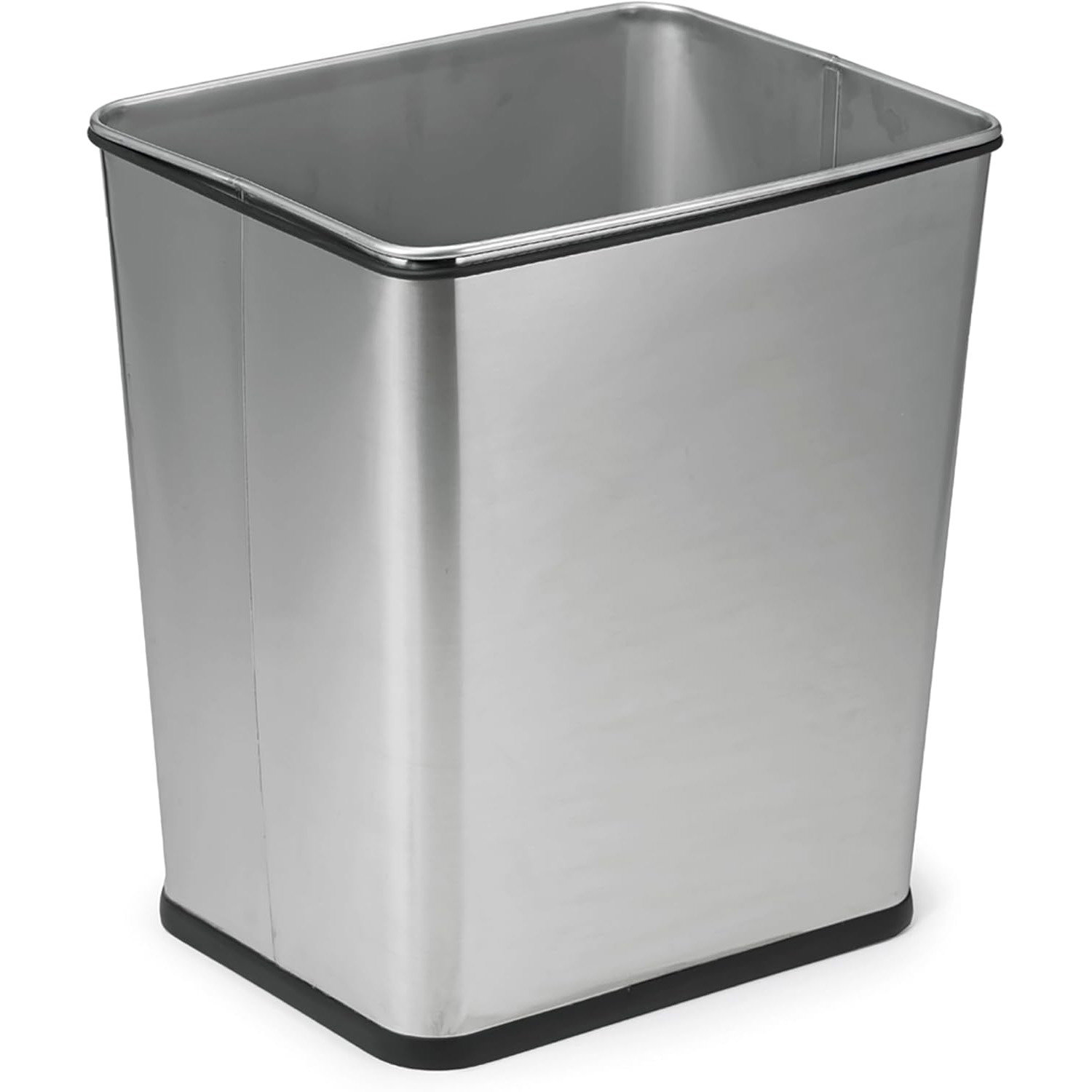 HOMEMAKERS PLAZA 7 Gallon, Undersink, No Skid Rubber Base, Brushed Stainless Finish Trash Can ...