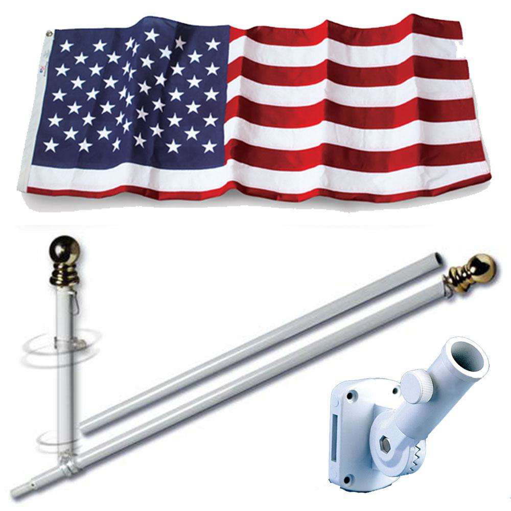 Trinx American Embroidered Polyester 36 x 60 in. Flag Set | Wayfair