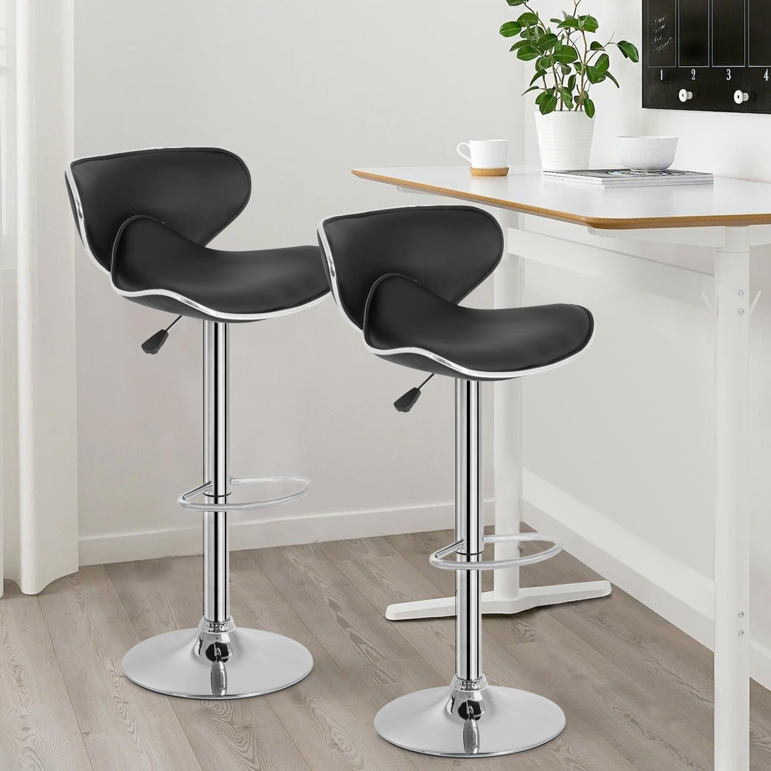 Ivy Bronx BestOffice Bar Stools Set of 2, Counter Height Adjustable Bar ...