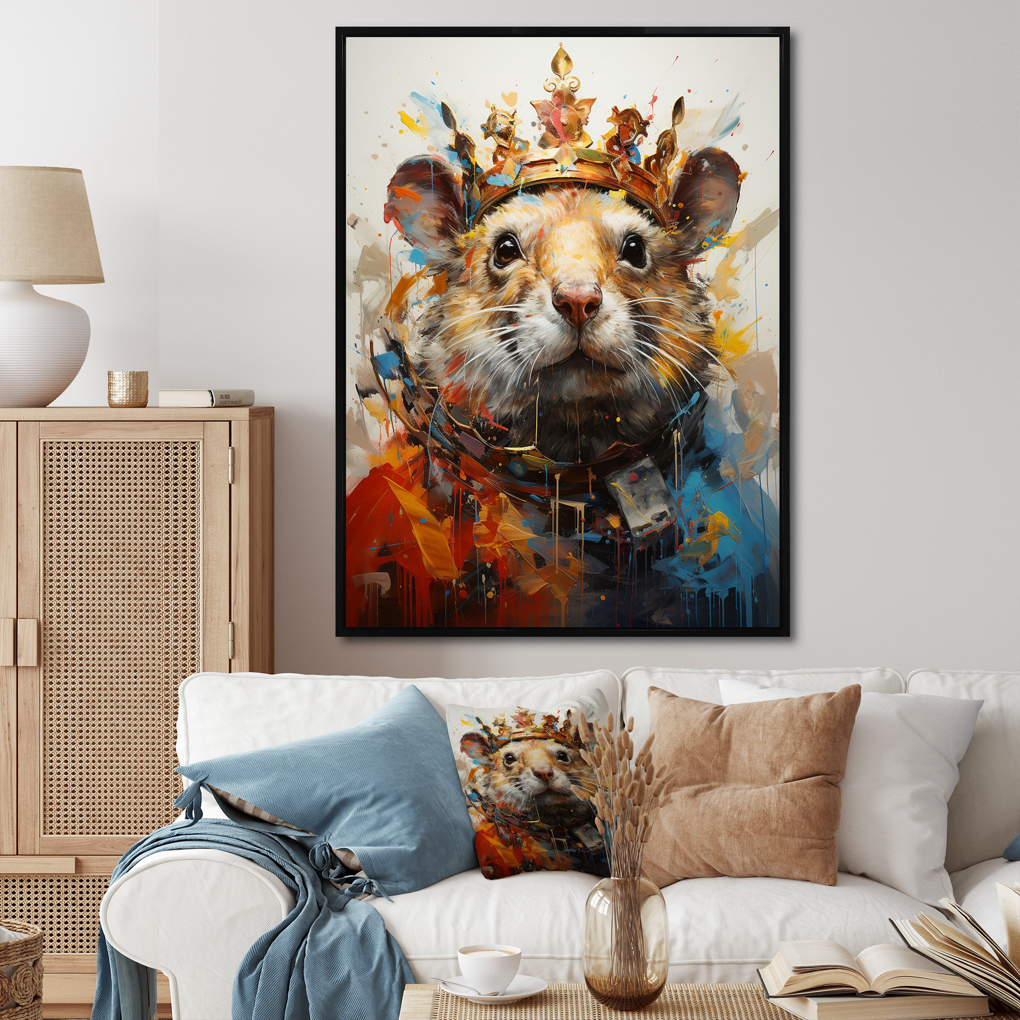Trinx Yellow Rodent Regal Rat Majesty 1 - Rodent Wall Art | Wayfair