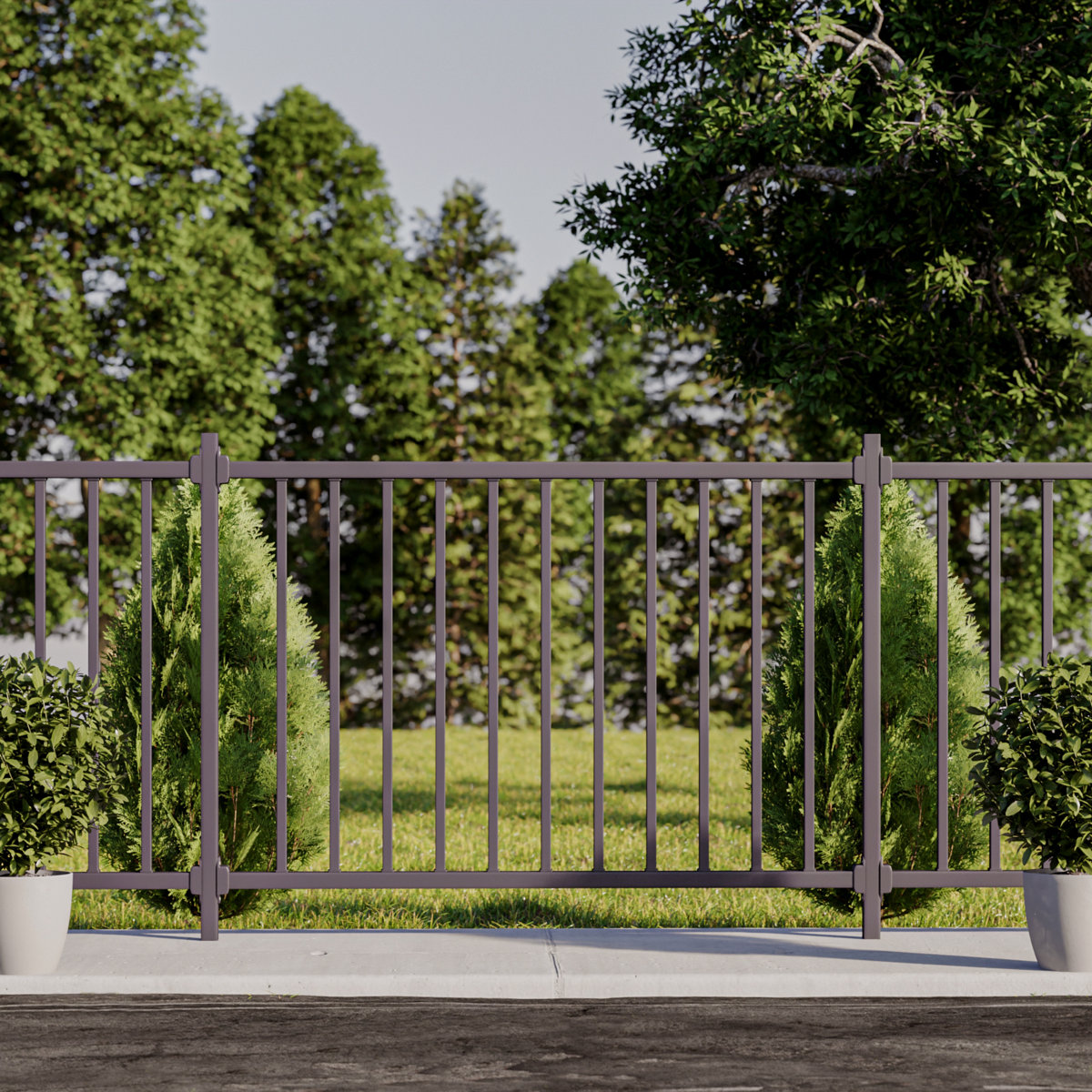 CR Home 3ft H x 4ft W, Complete Metal Guard Rail Kit with Balusters and ...