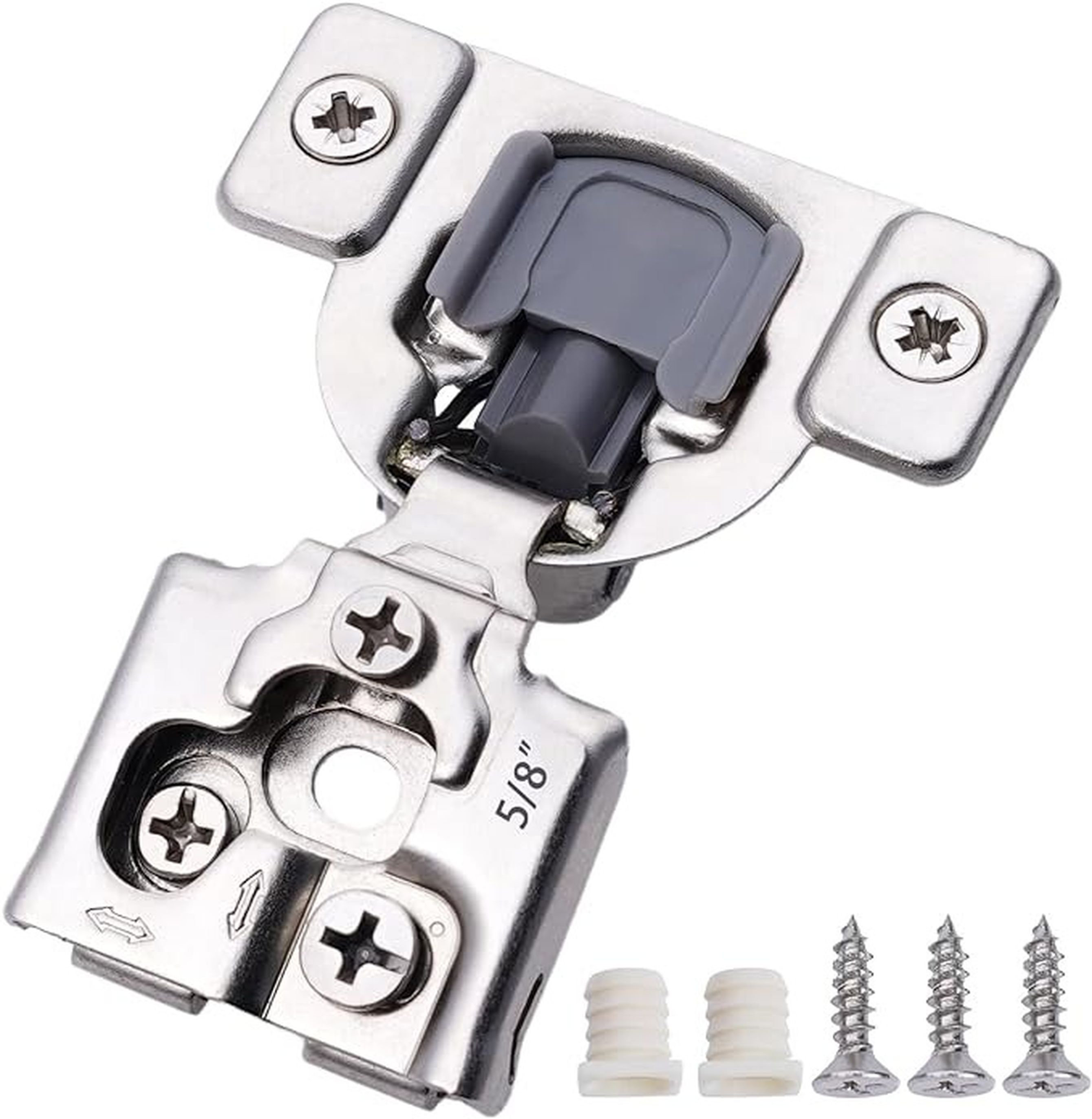 Decobasics 5/8" Overlay Satin Nickel Self Closing Kitchen Cabinet ...