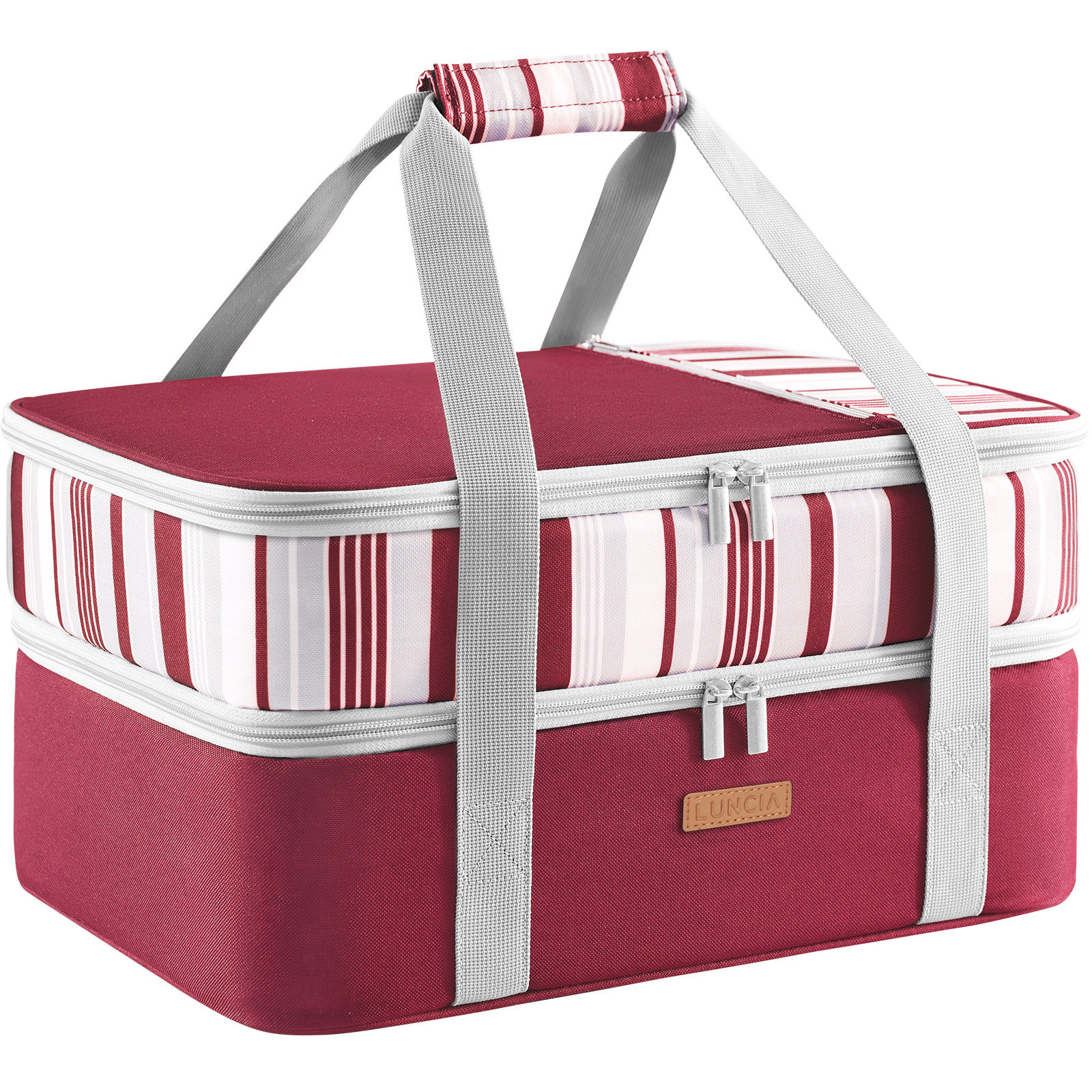 Highland Dunes Double Decker Insulated Casserole Carrier For Hot Or ...
