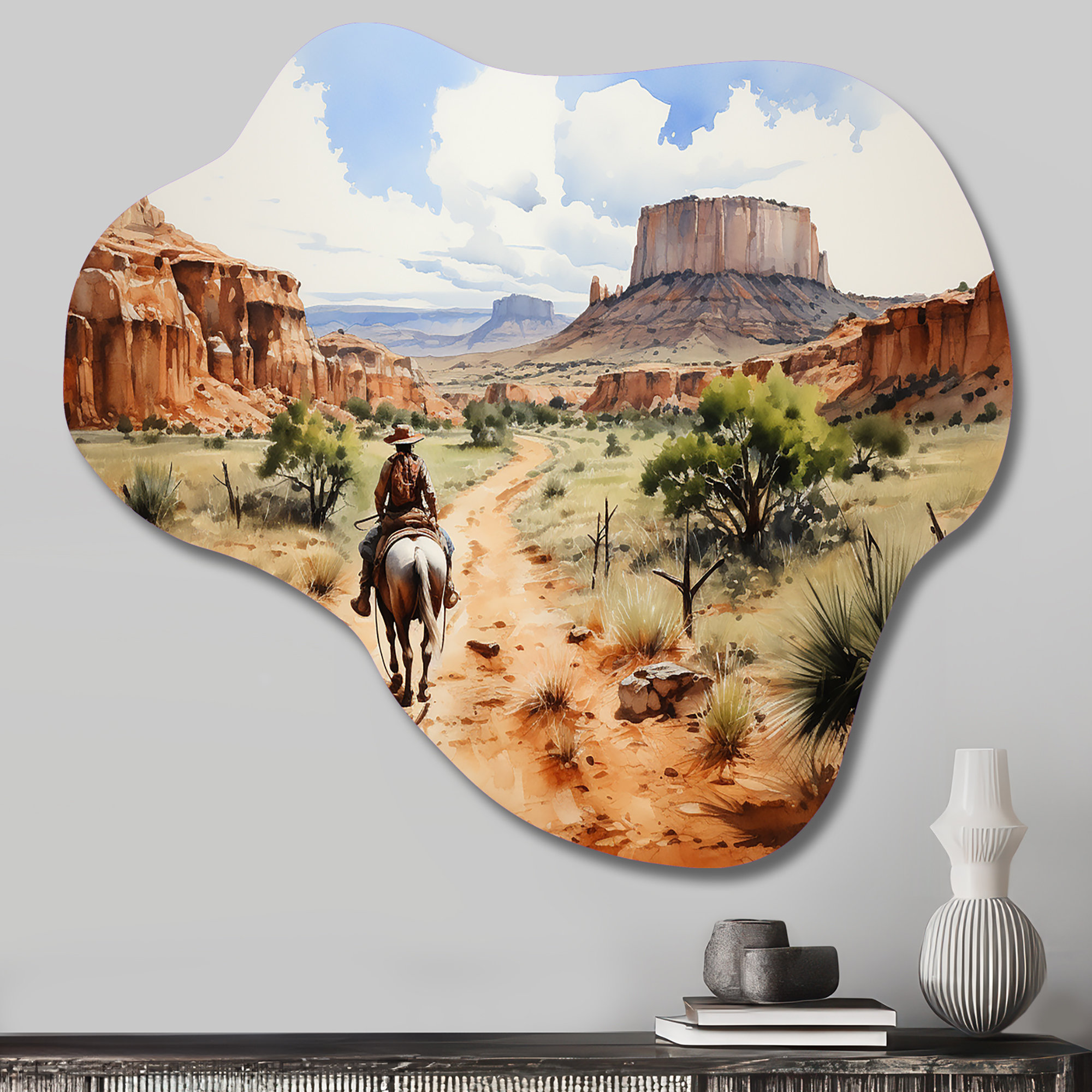Loon Peak® Cowboy Dusty Trails I - Cloud Cowboys Metal Wall Art ...
