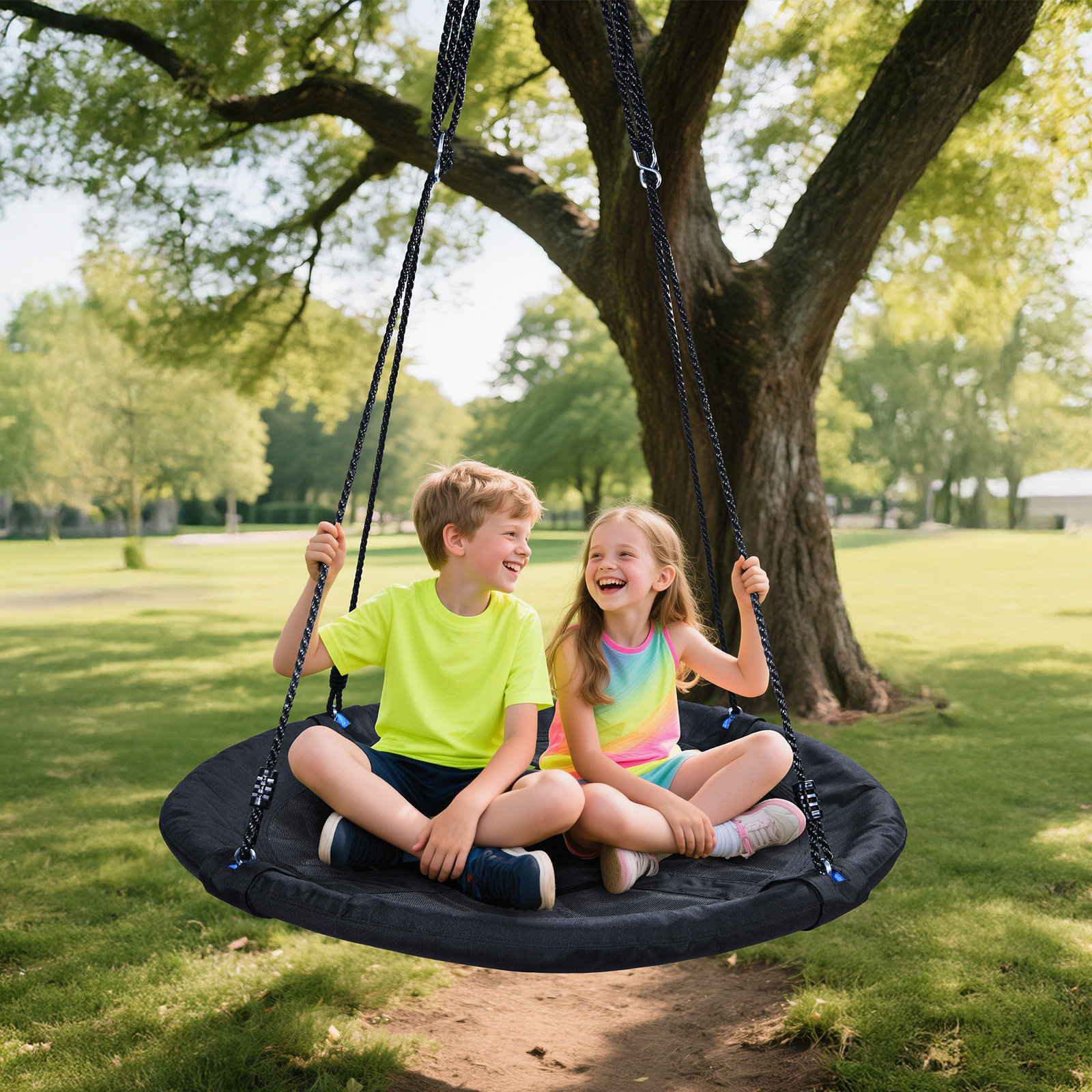 Klo Kick 40 Inch Saucer Tree Swing For Kids With 2pcs Tree Hanging ...