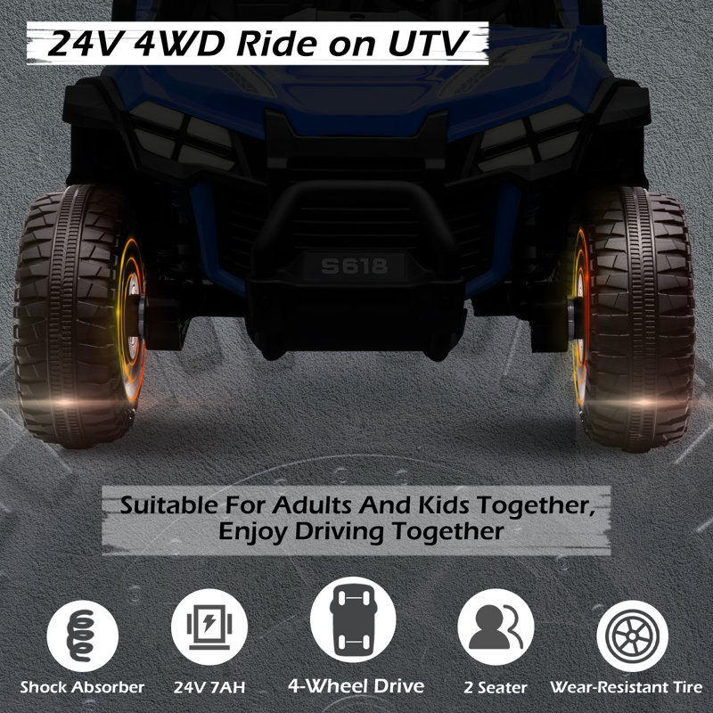 Kulamoon 24V Kids Ride On Toy Car Utv For Kids, 2 Seater & Reviews ...