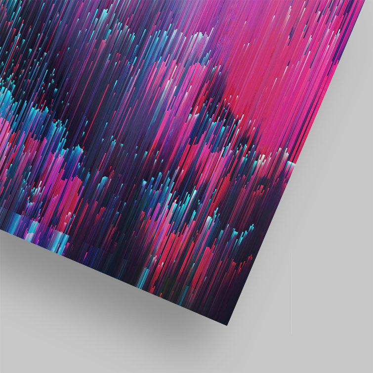 Metro Lane Bold Pink and Blue Glitches by Emanuela Carratoni - Poster ...