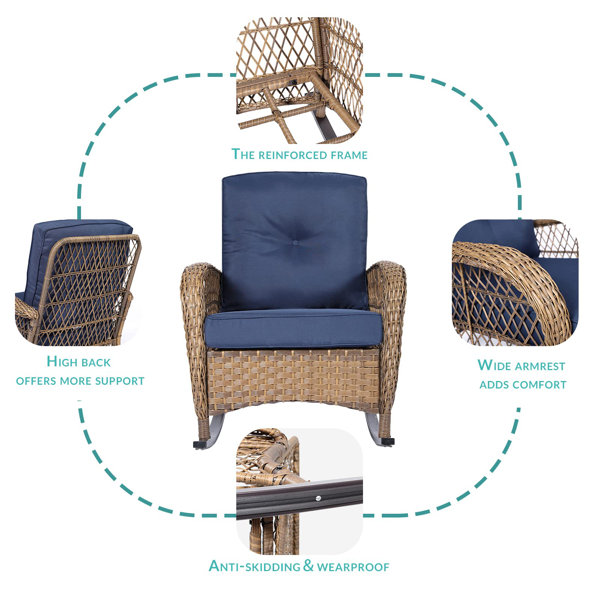 Bayou Breeze Matrix Wicker Outdoor Rocking Chair & Reviews | Wayfair