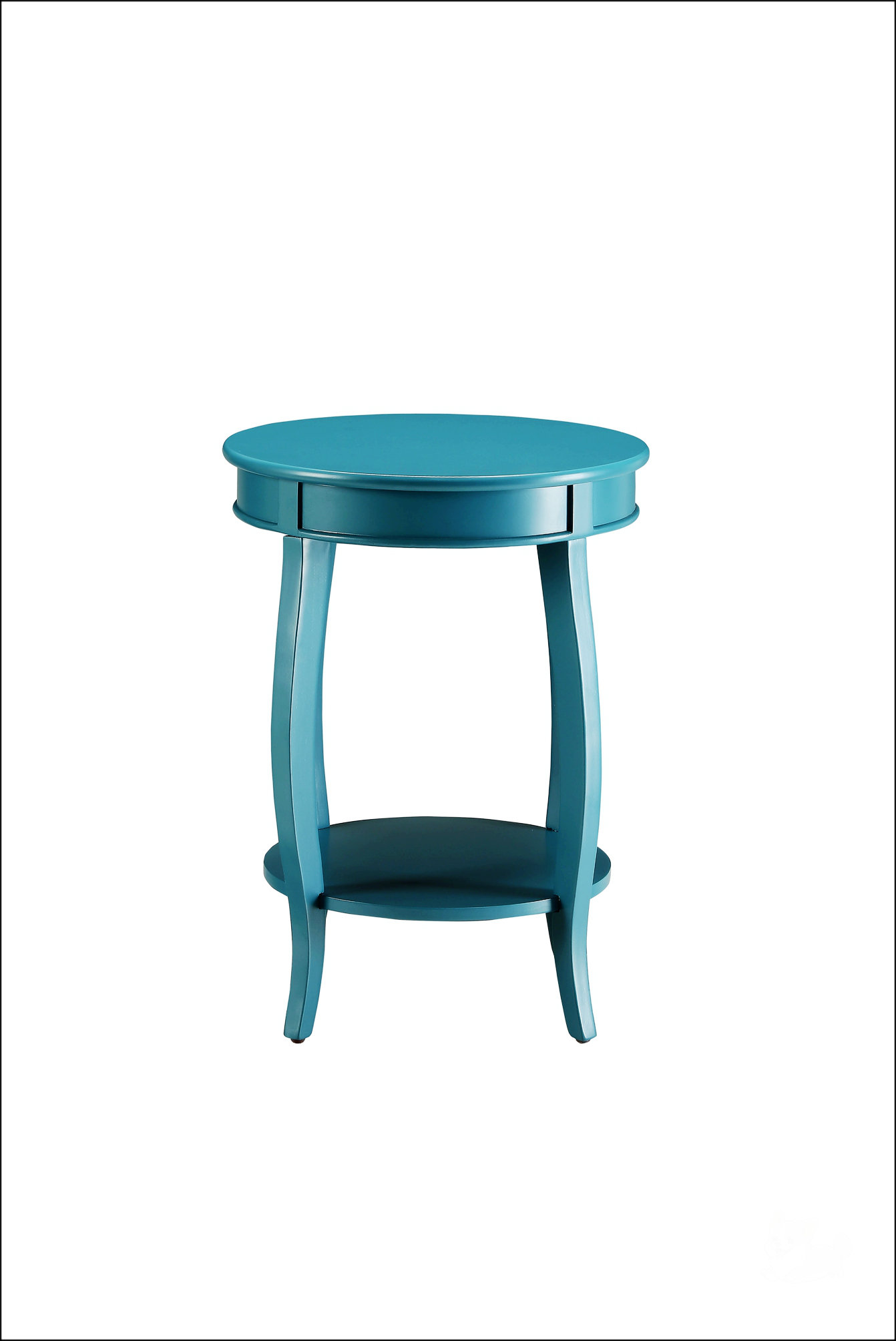 Winston Porter Teal Finish Accent Table | Wayfair