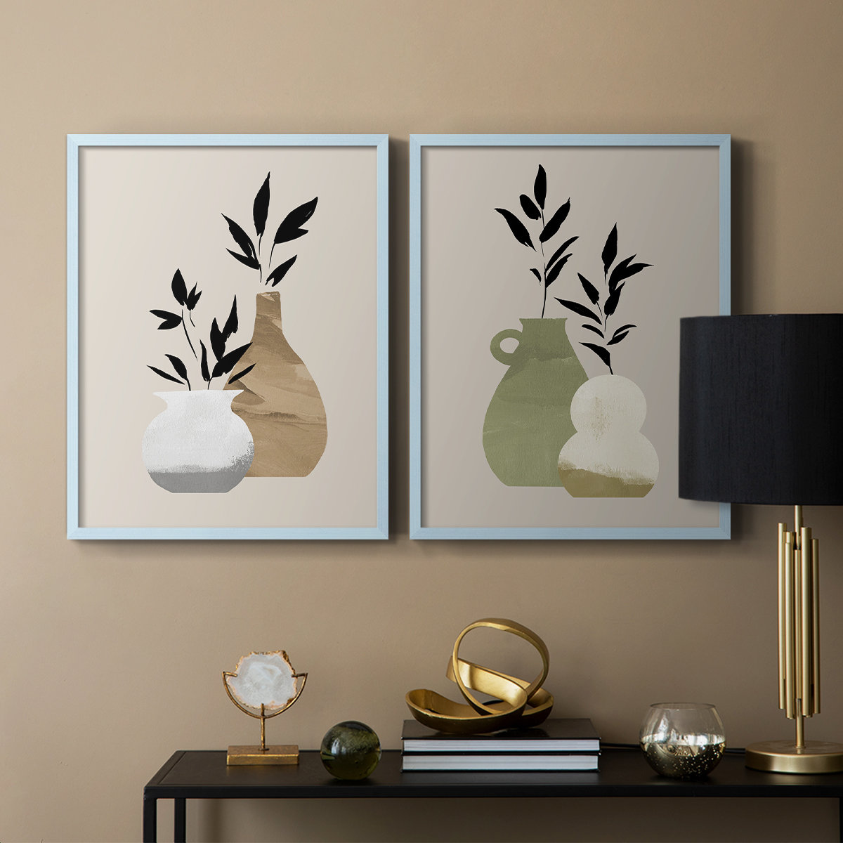 Ivy Bronx Simple Bud Vases I-Premium Framed Print -Ready to Hang - No ...