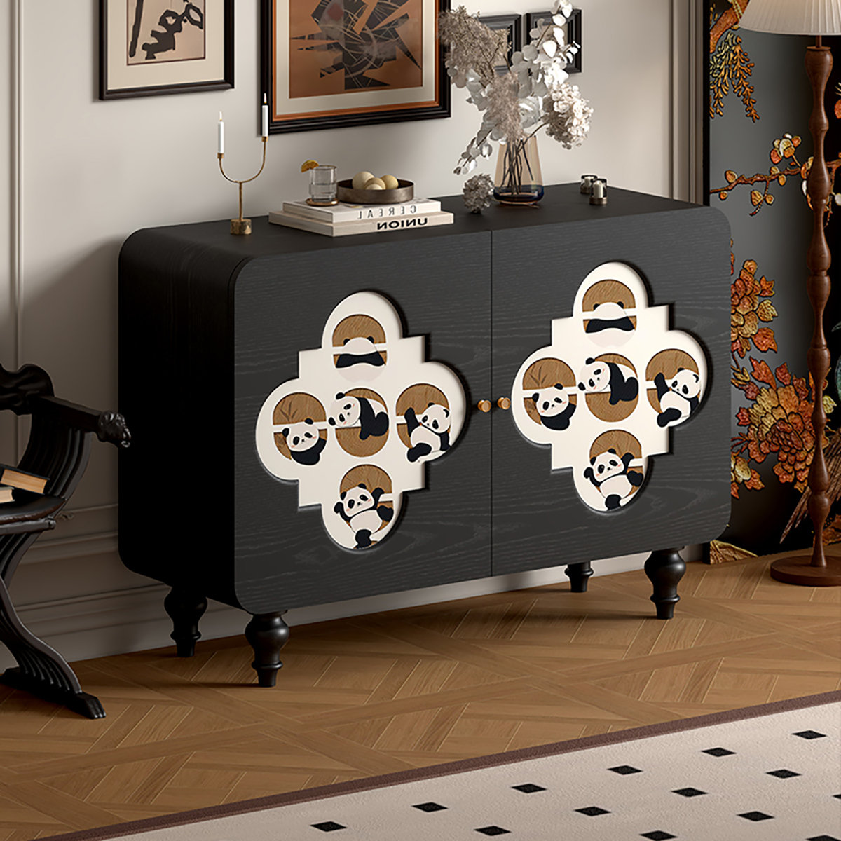 HomeLuxea French cream style household storage cabinet | Wayfair