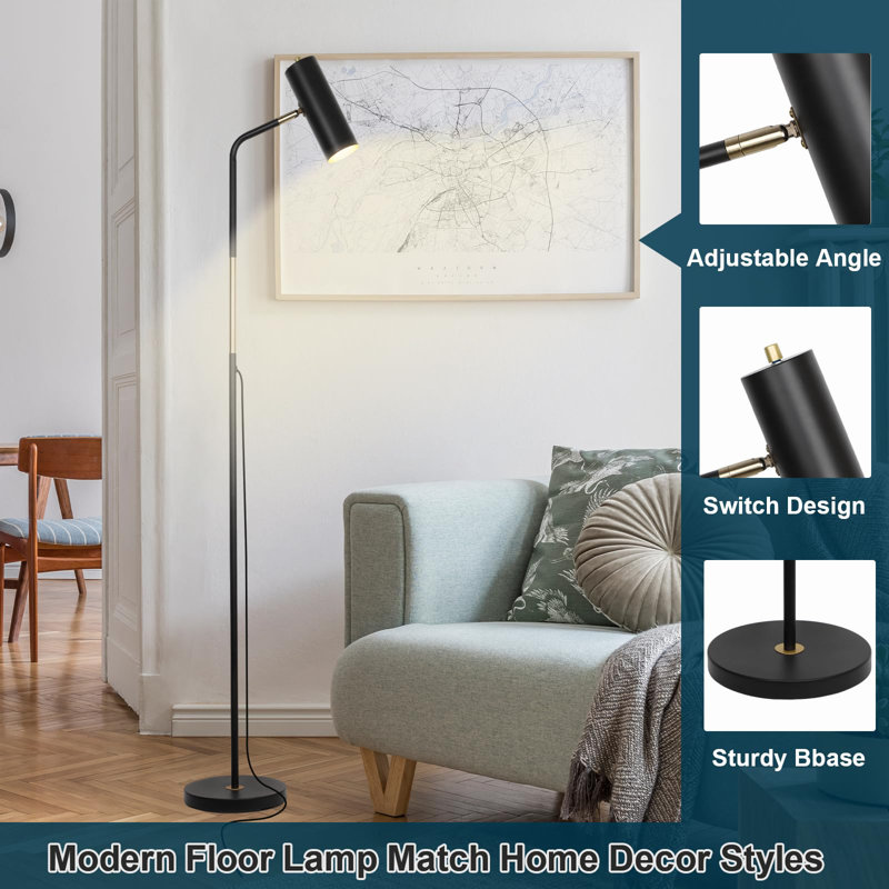 Ebern Designs Siegmar 57.48'' Arched/Arc Floor Lamp | Wayfair